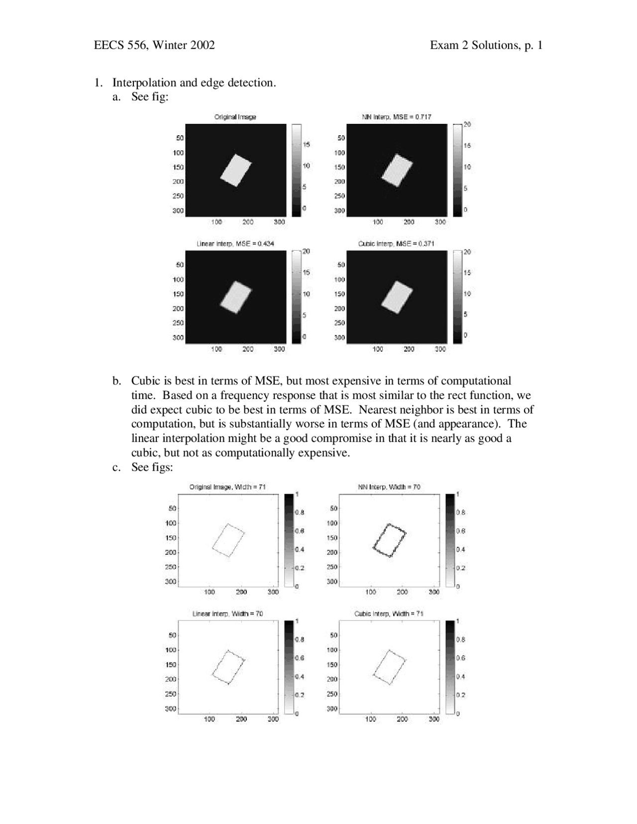 Interpolation and Edge Detection | Image Processing | EECS 556 - Docsity