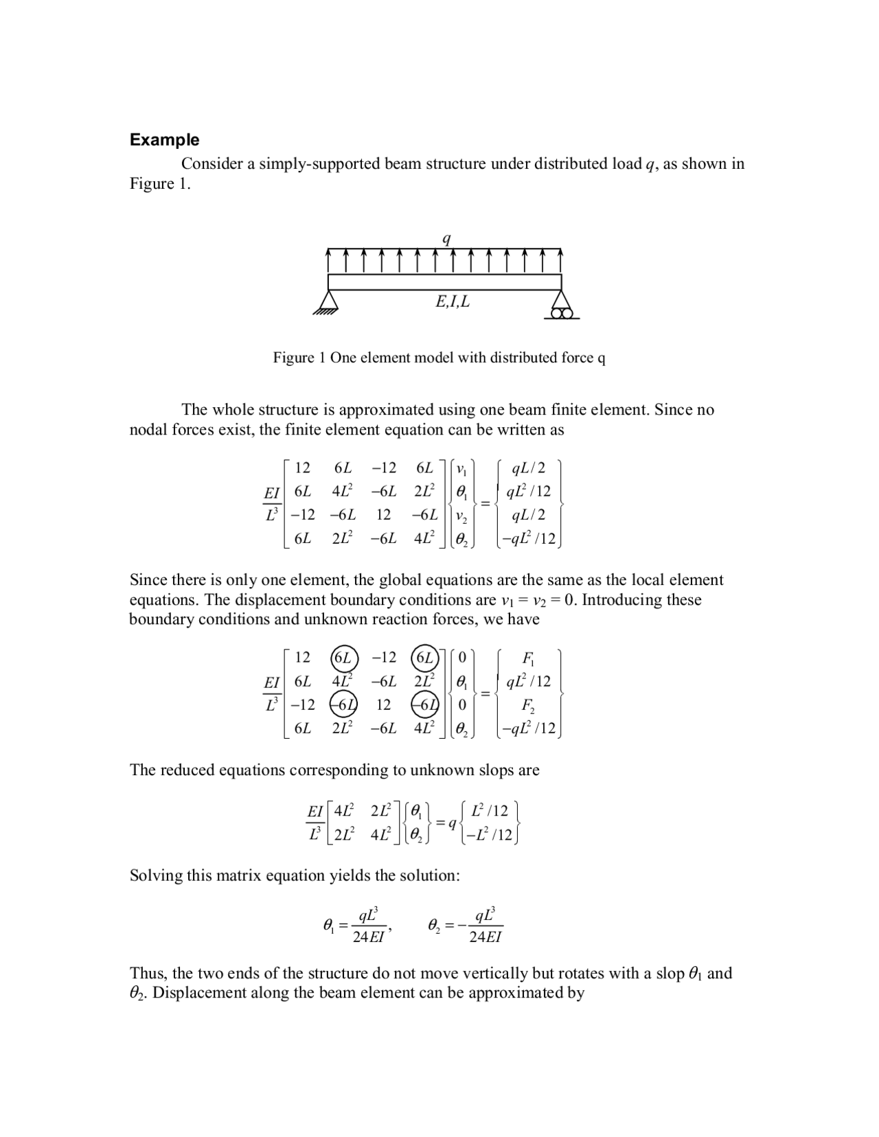 Solved Example For Finite Elementary Analysis Eml 5526 Docsity