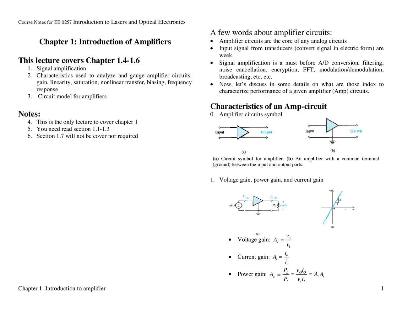 Introduction To Amplifiers Signal Amplification Circuit Model For