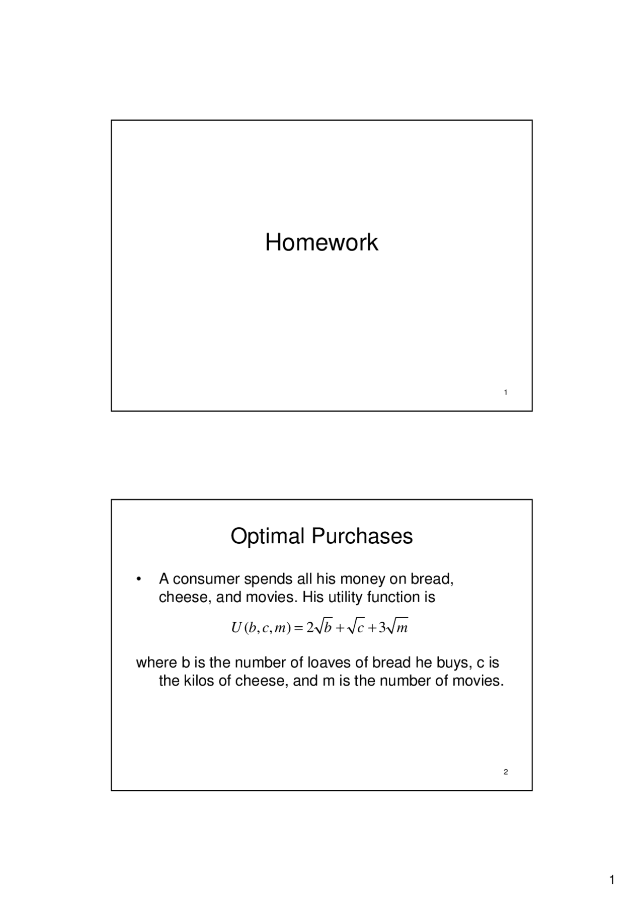 Microeconomics Hw 1 Docsity