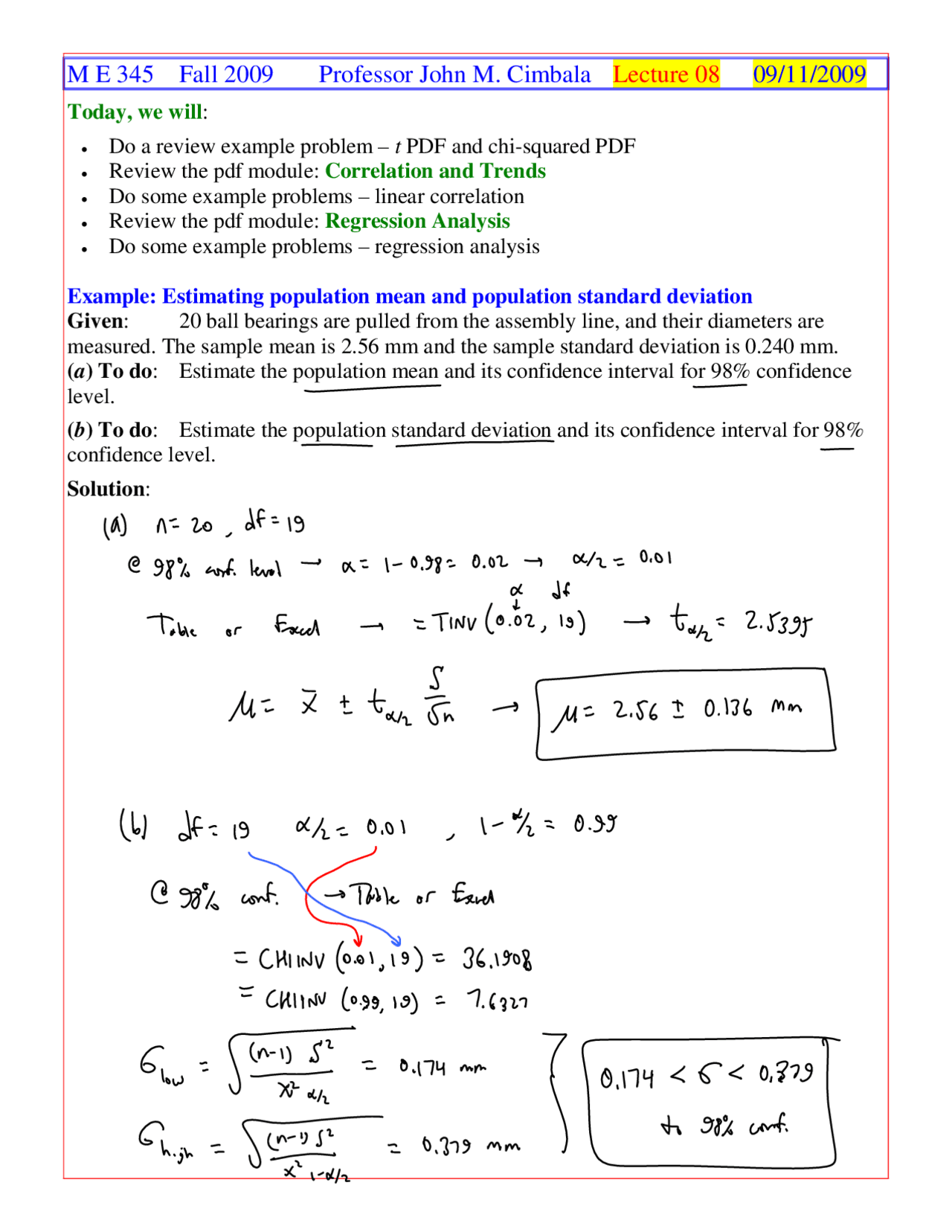 Correlation And Trends Regression Analysis Examples With Answers M