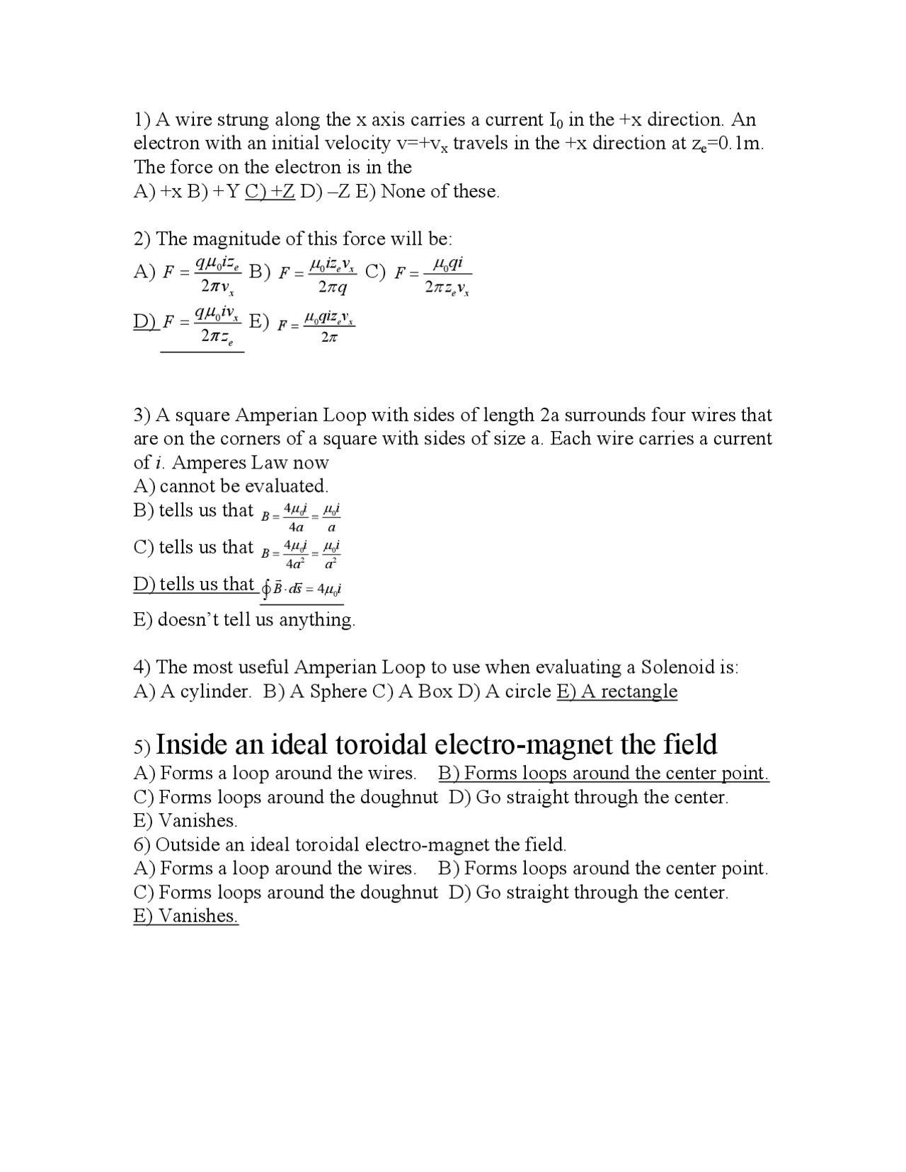 Quiz With Manual Solutions General Physics Ii Phys 408 Docsity