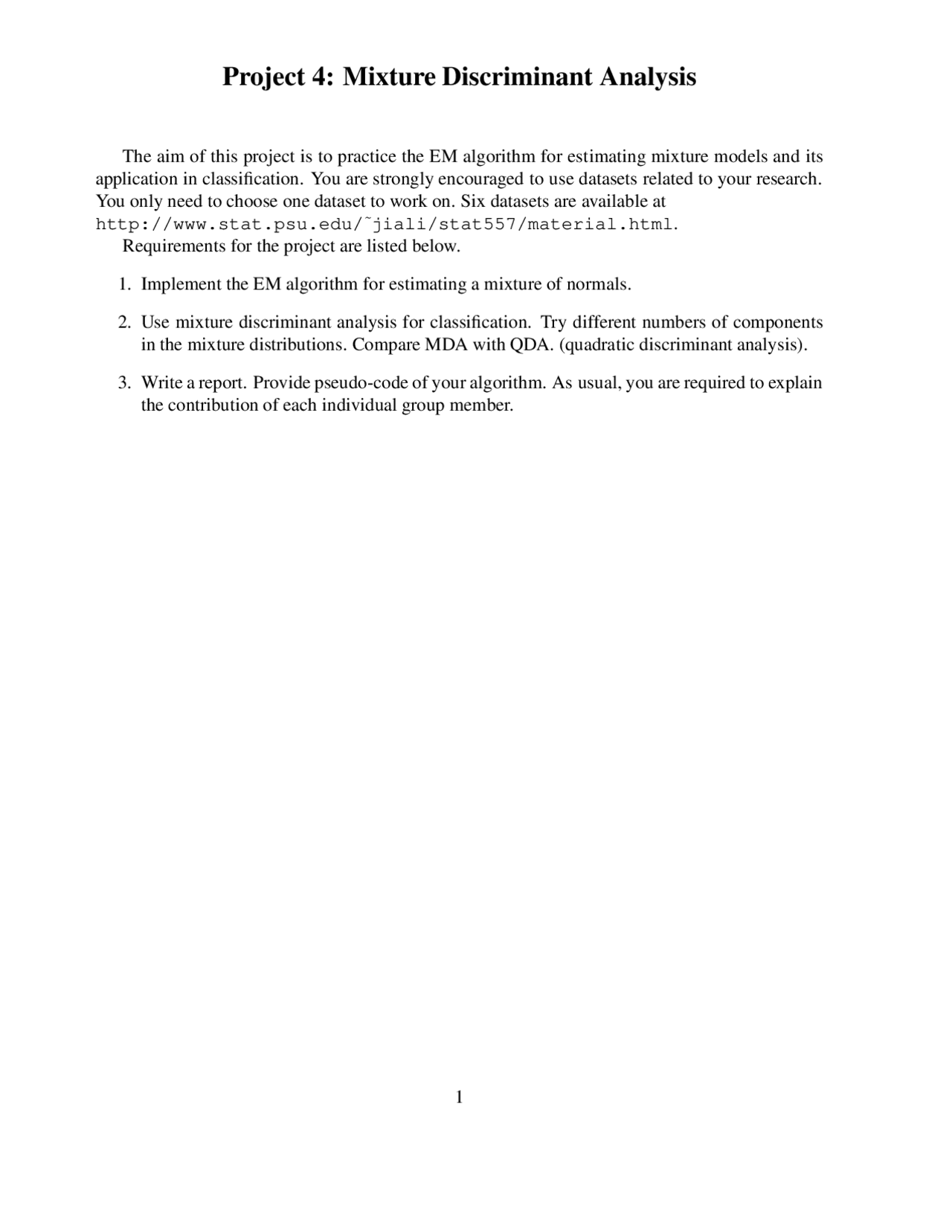 EM Algorithm for Mixture Models and Classification - Prof. Jia Li ...