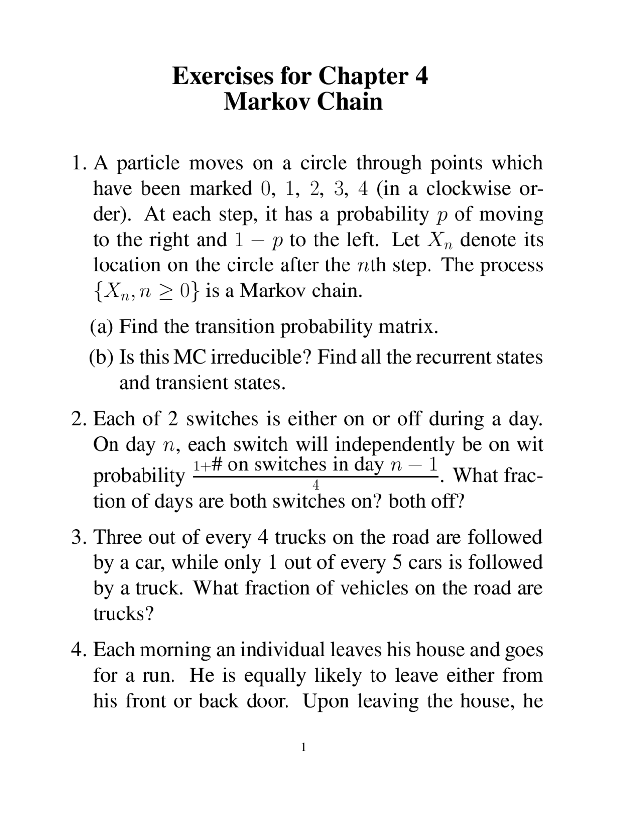 7 Questions With Exercise On Markov Chain Stat 416 Docsity