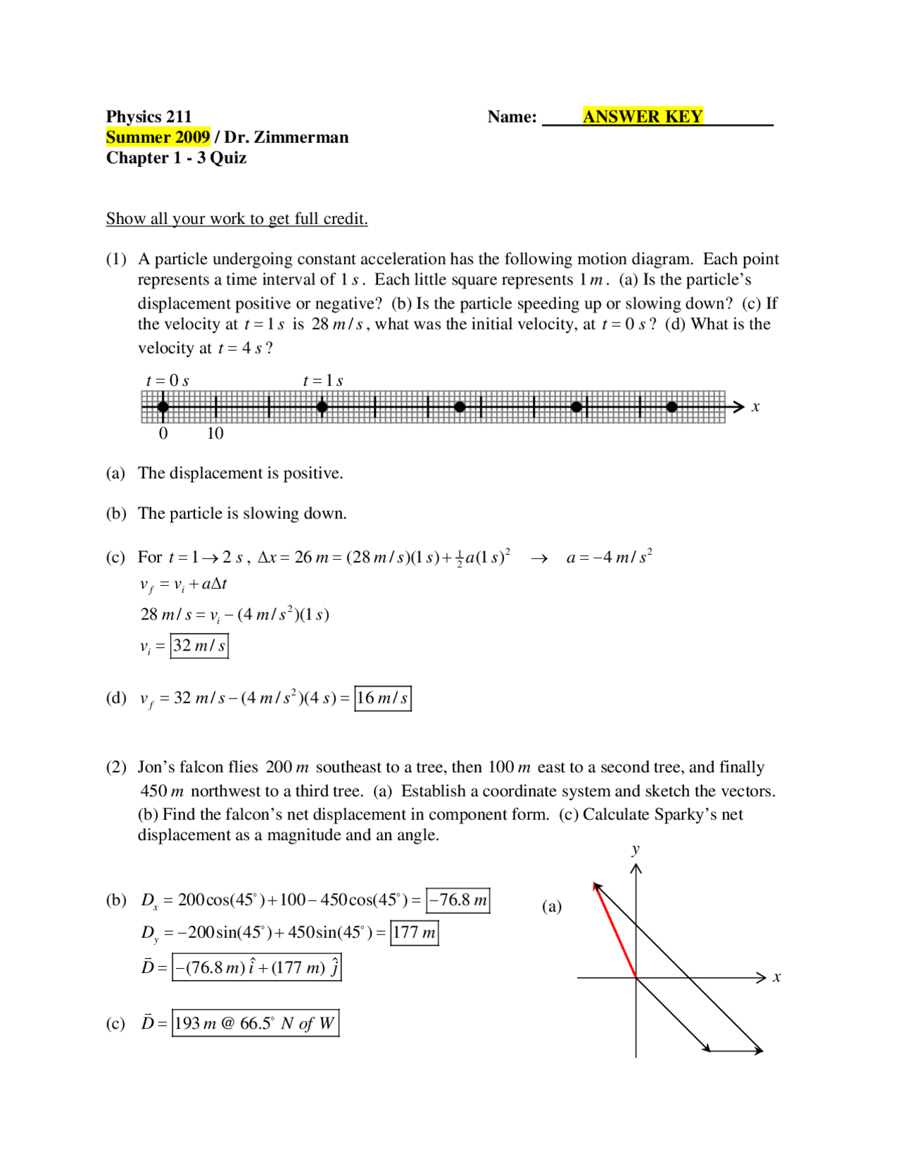 Quiz for Practice Exam - General Physics: Mechanics | PHYS 211 | Quizzes Physics | Docsity