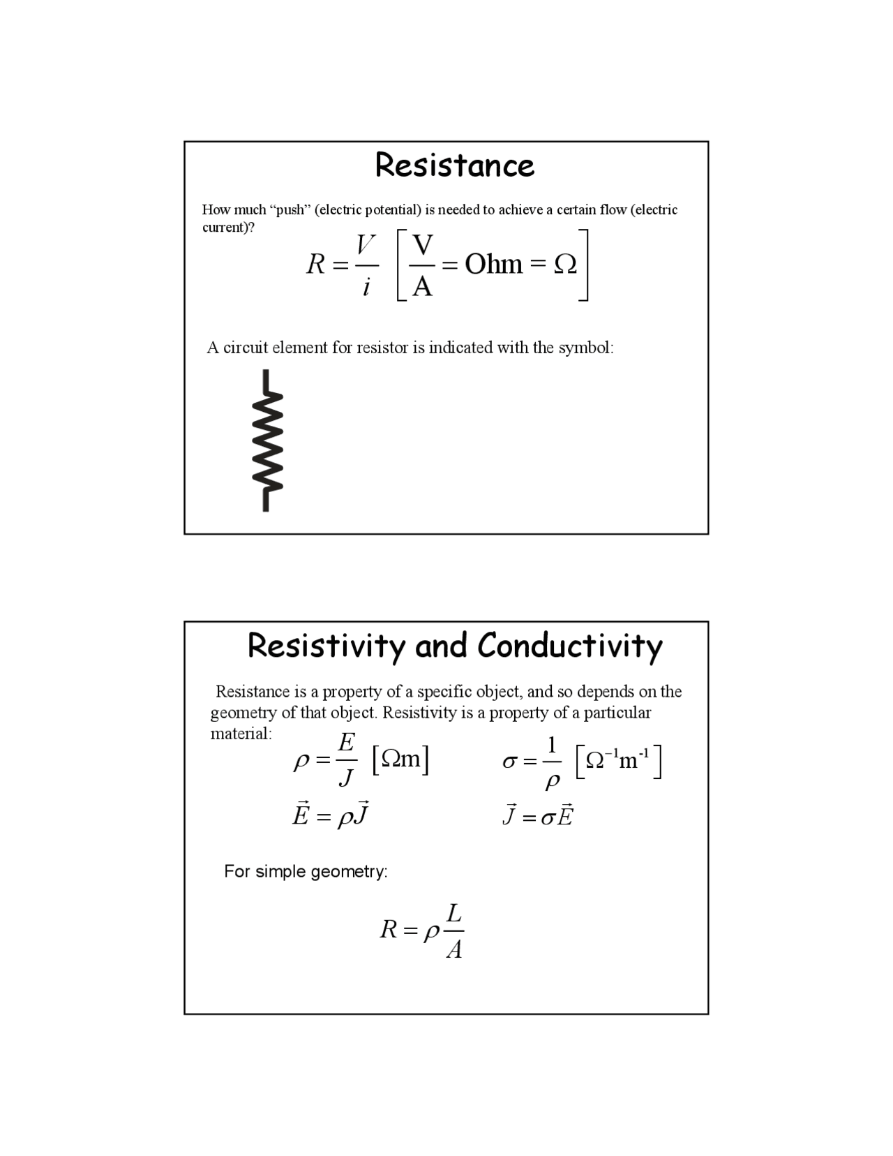 Resistivity And Conductivity Lecture Slides Phys 408 Docsity