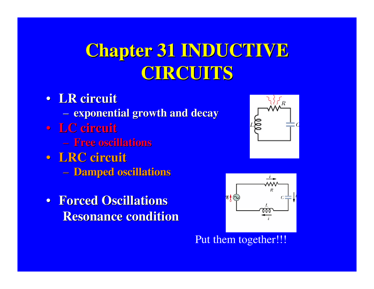 Inductive Circuits General Physics Electricity And Magnetism Phys