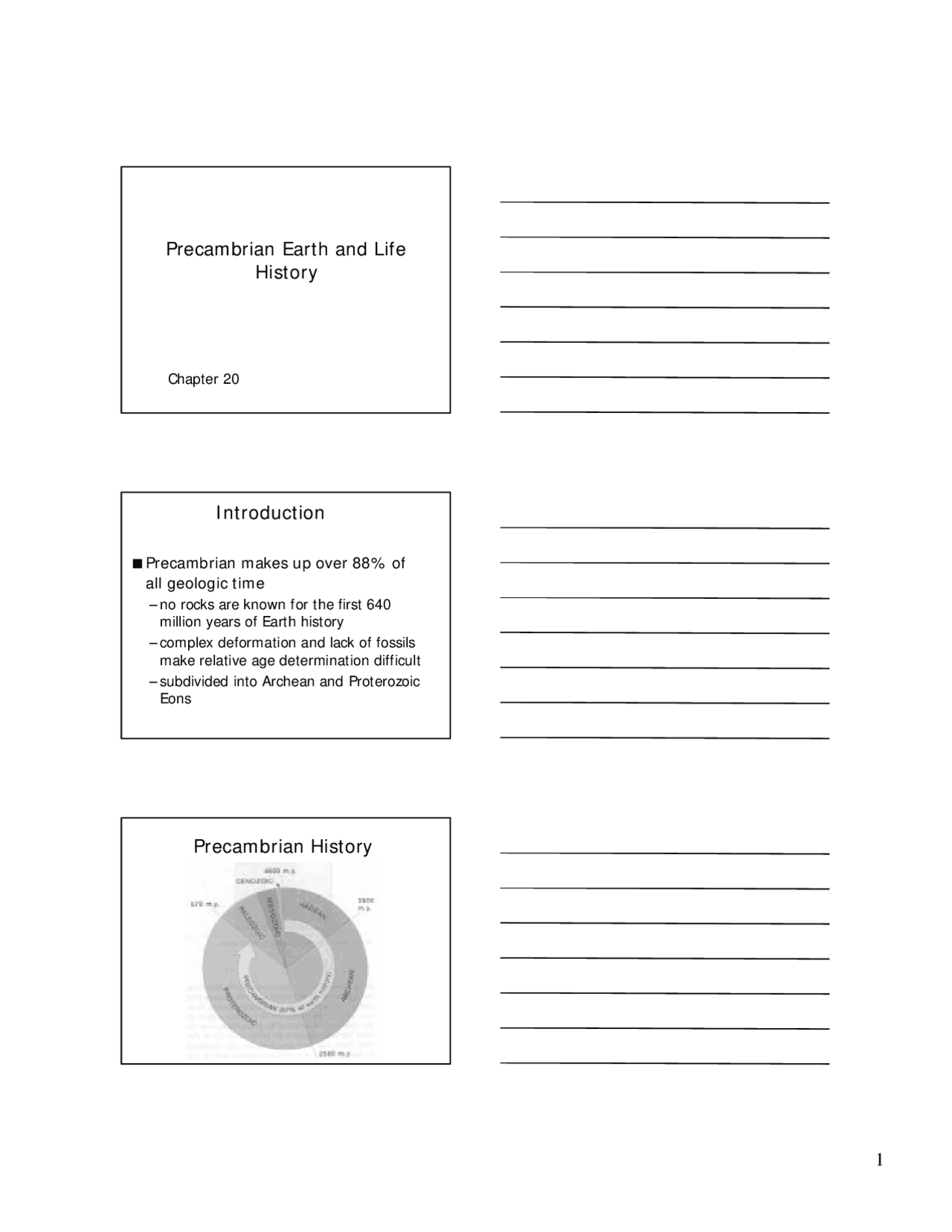 Precambrian Earth And Life History Lecture Slides Geol 103 Docsity