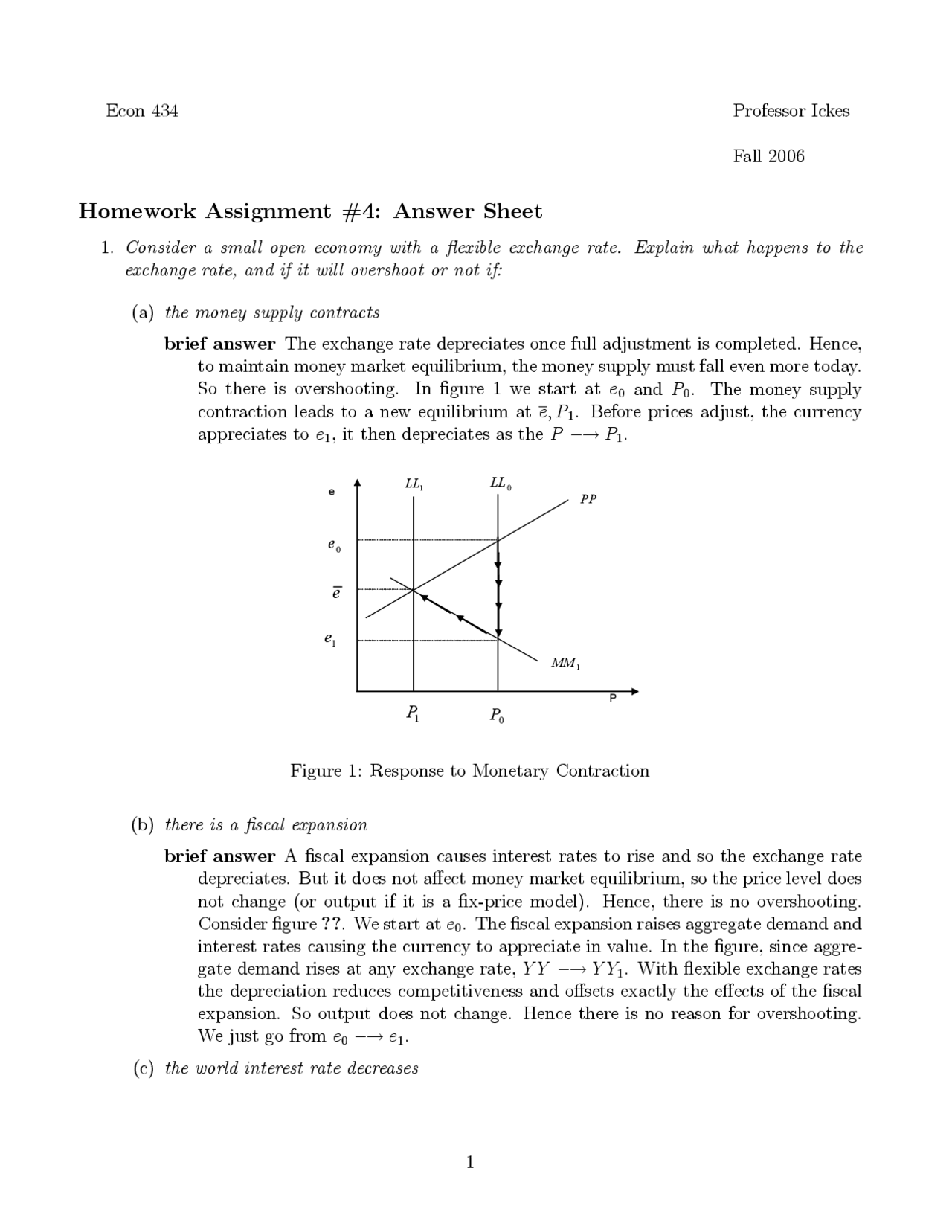 Homework 4 6 Solved Problems On Finance And Macroeconomic Econ 434