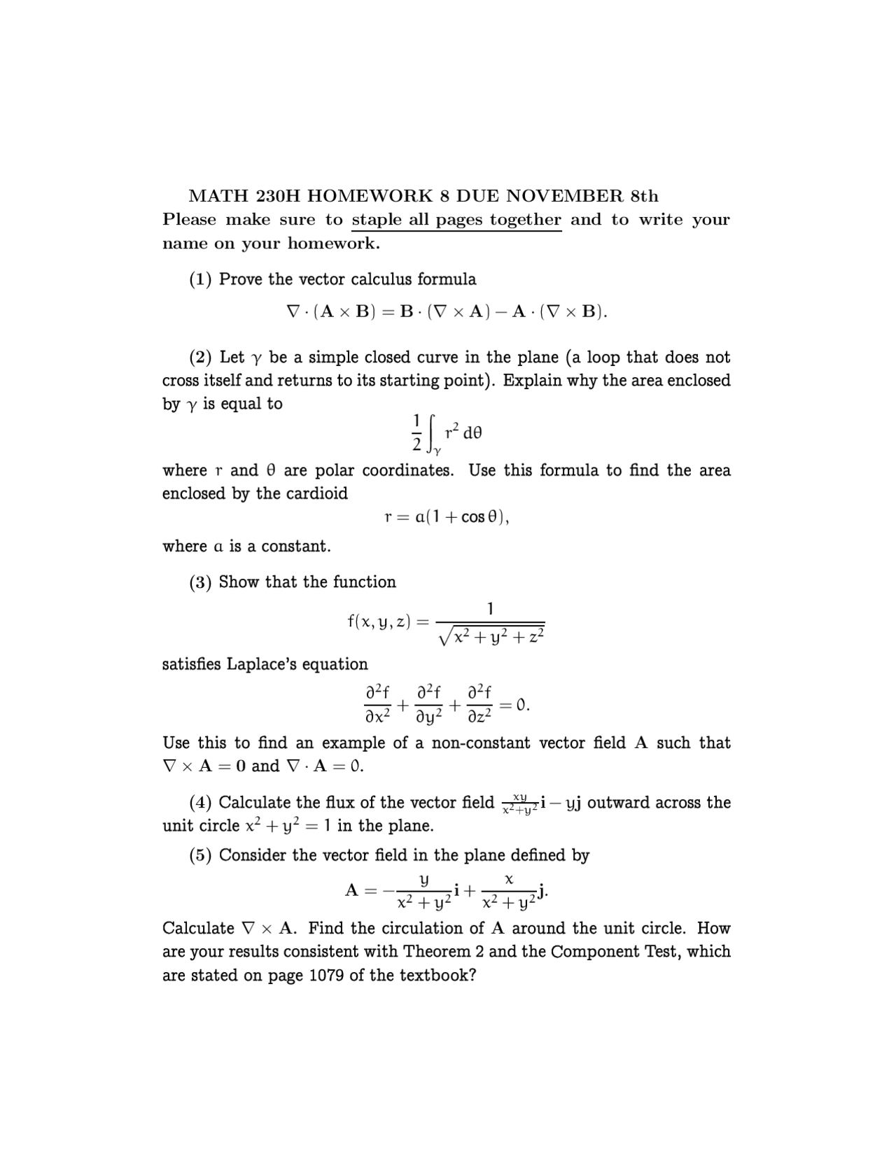 2 Problems On Laplace Functions And Equations Homework 8 Math 230