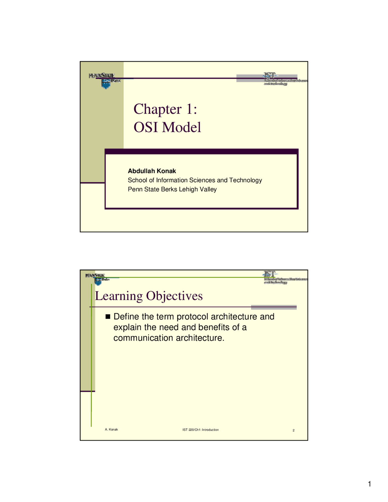 Open Systems Interconnection Model Lecture Slides Ist 220 Docsity