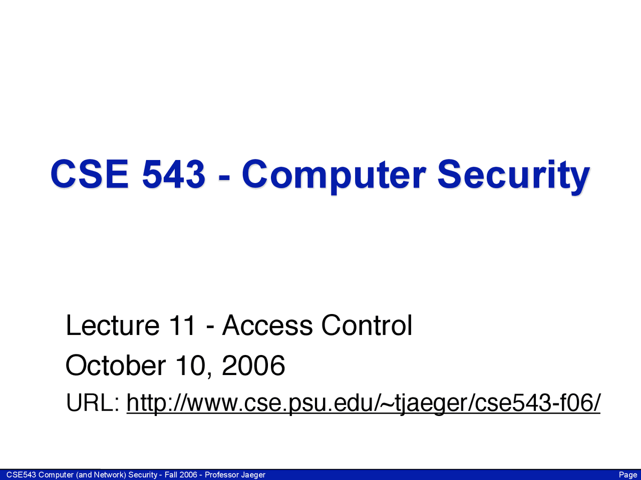 Access Control Computer Security Cse 543 Docsity