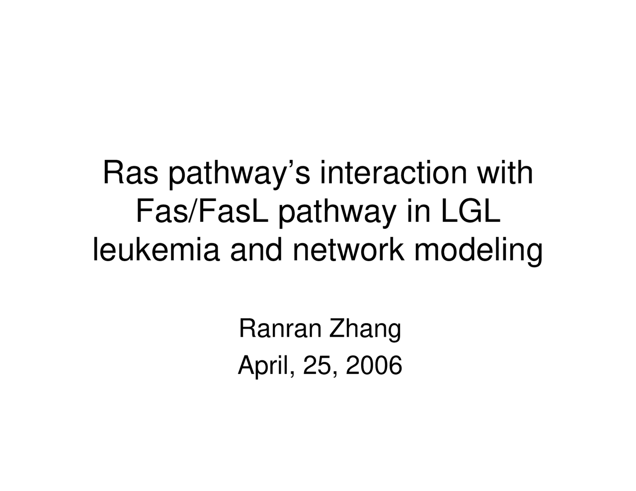 Interactions of Ras and Fas/FasL Pathways in LGL Leukemia: A Network ...