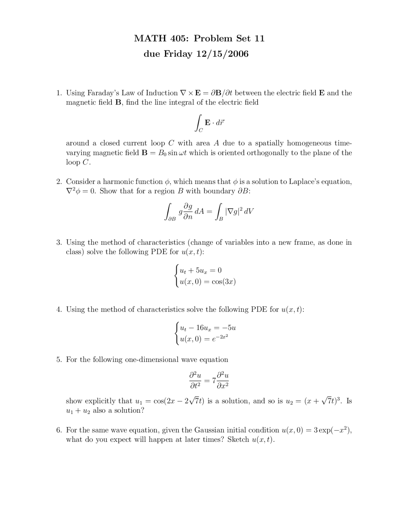 Advanced Calculus for Engineers and Scientists I - Problem Set 11 ...