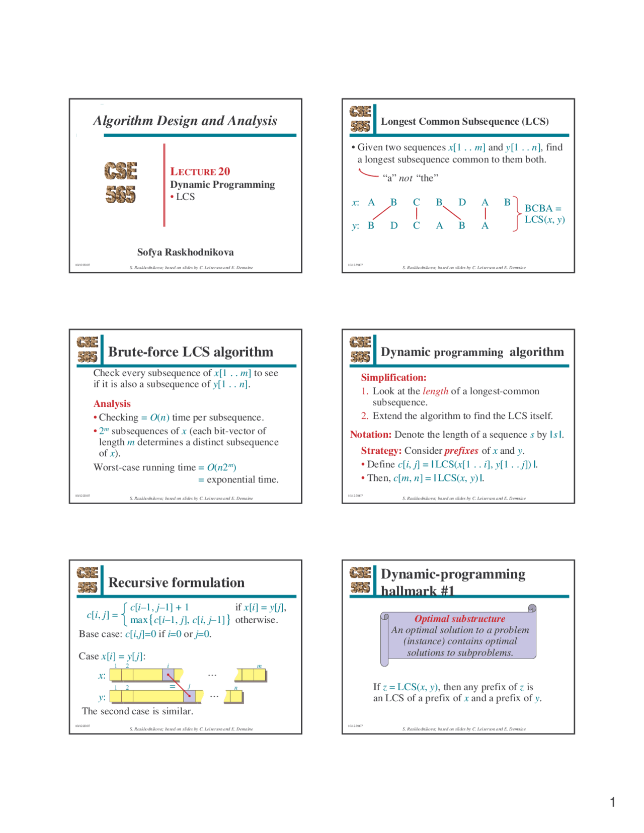 Lecture Slides Dynamic Programming Algorithm Design And Analysis 3250