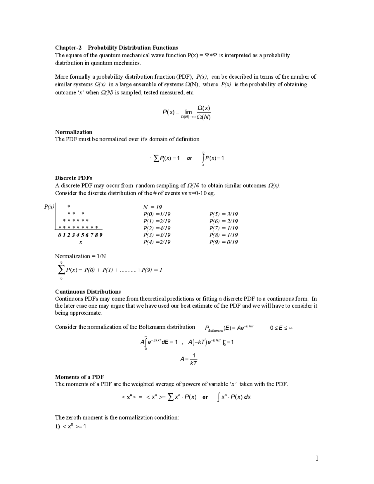 Probability Distribution Functions - Lecture Notes | Phys 451 - Docsity