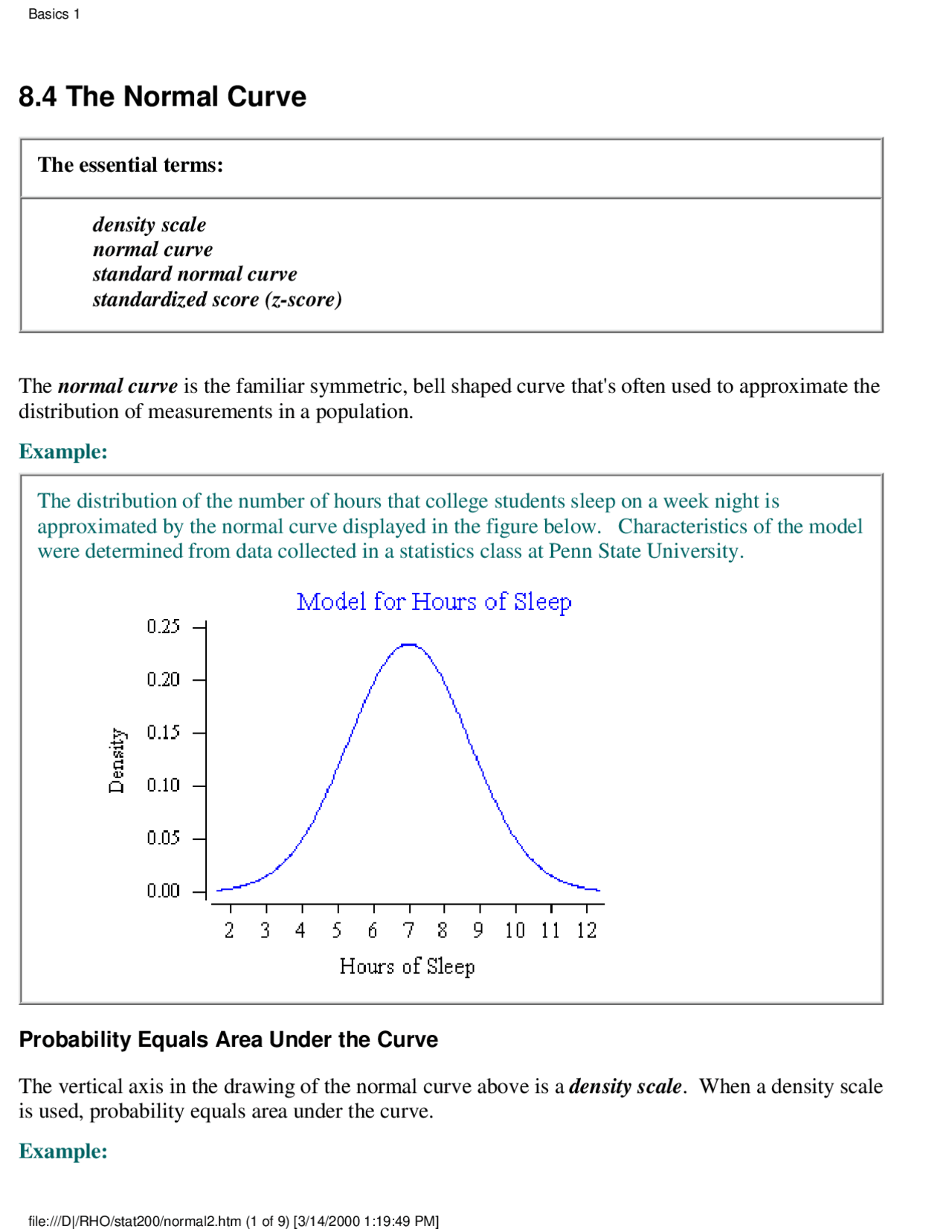 Lecture Notes on the Normal Curve - Elementary Statistics | STAT 200 ...