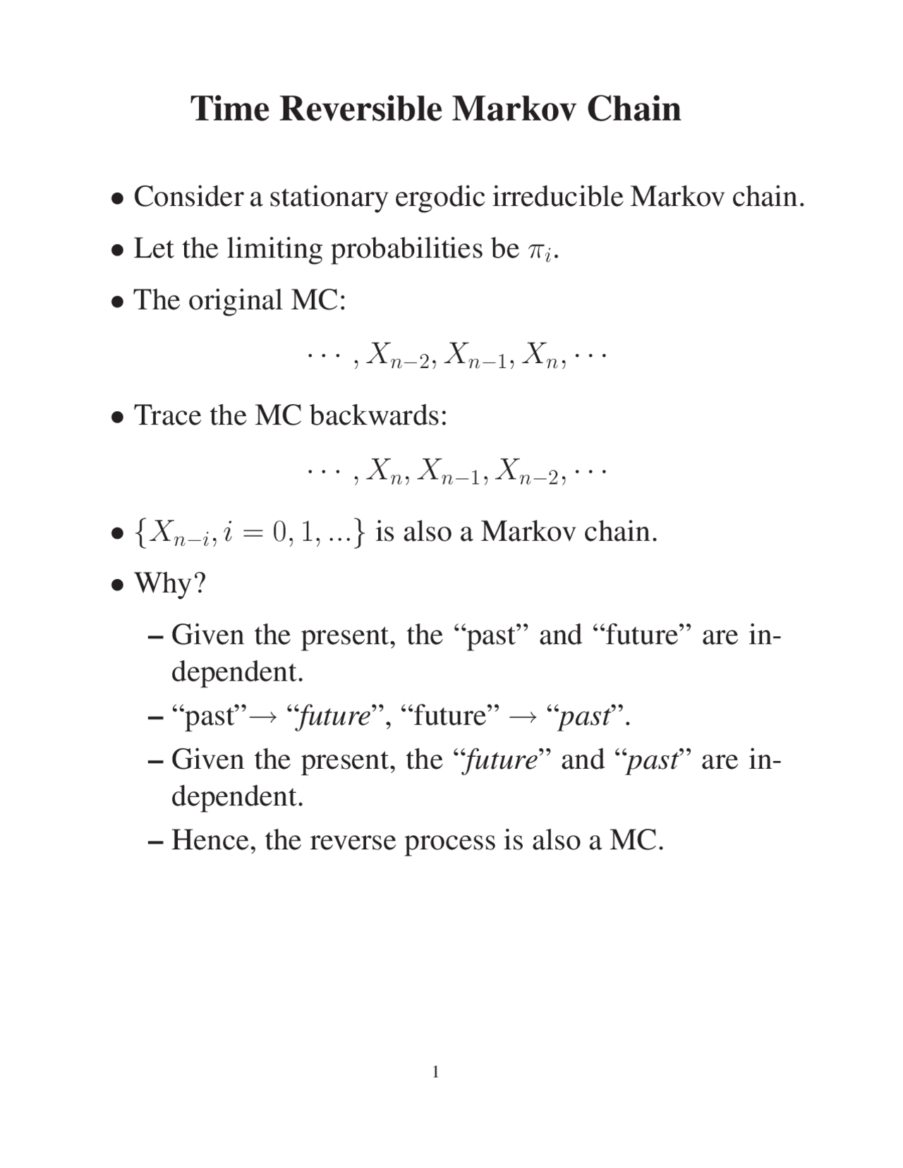 Time Reversible Markov Chain Stochastic Modeling Stat 416 Docsity