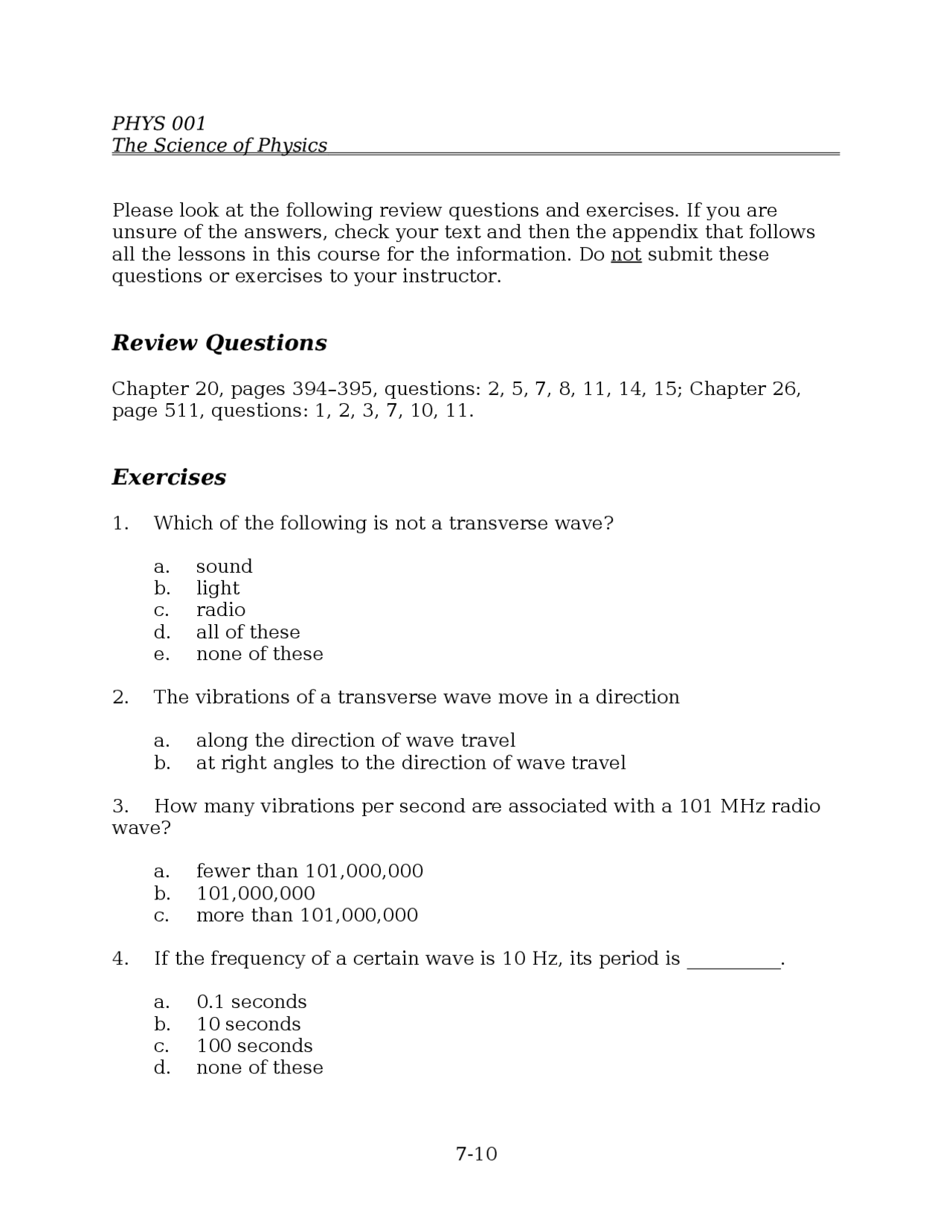 The Science of Physics - Review Sheet | PHYS 001 - Docsity