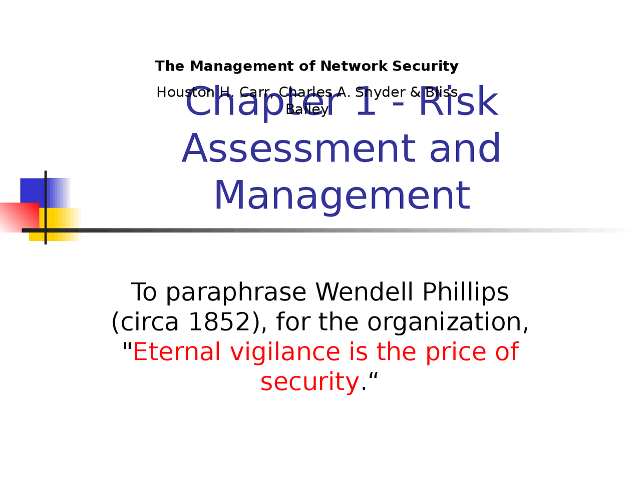 Risk Assessment And Management Lecture Slides Ismn 5040 Docsity