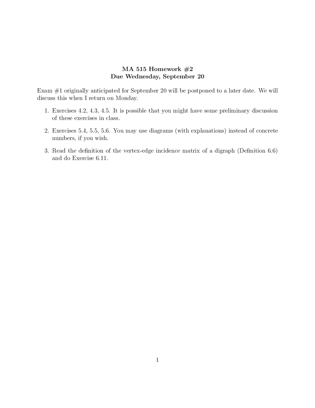 MA 515 Homework Assignment 2 - Prof. C. W. Lee | Assignments Mathematics | Docsity