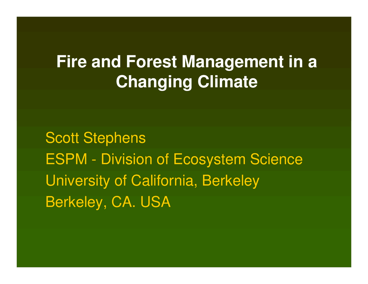 Espm Division Of Ecosystem Science Lecture Slides Espm 134 Docsity