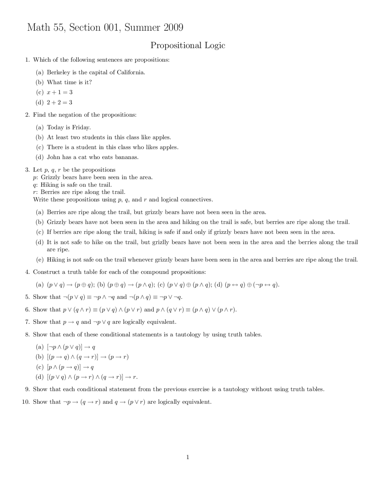 Practice Review Problems Discrete Mathematics Math 055 Docsity
