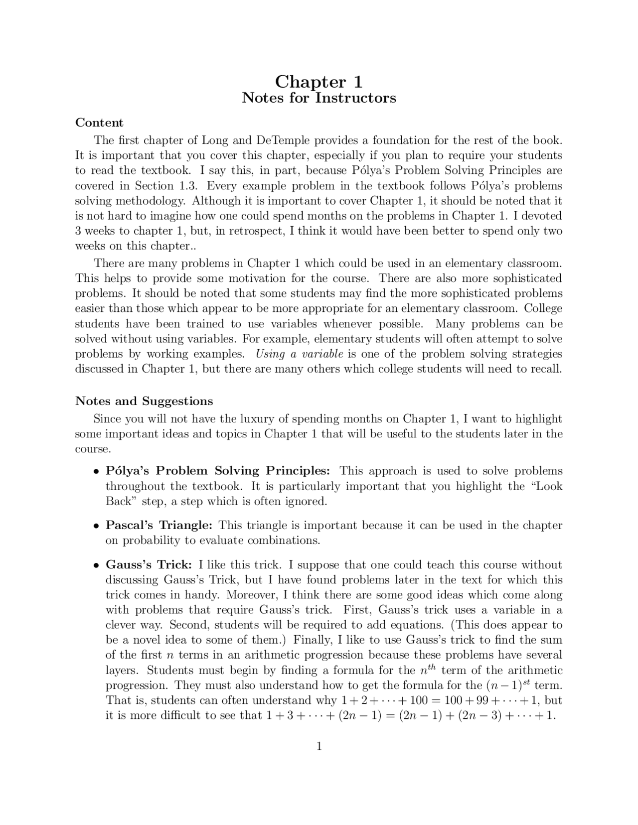 Polyas Problem Solving Principles Notes For Instructors Ma 201 Docsity