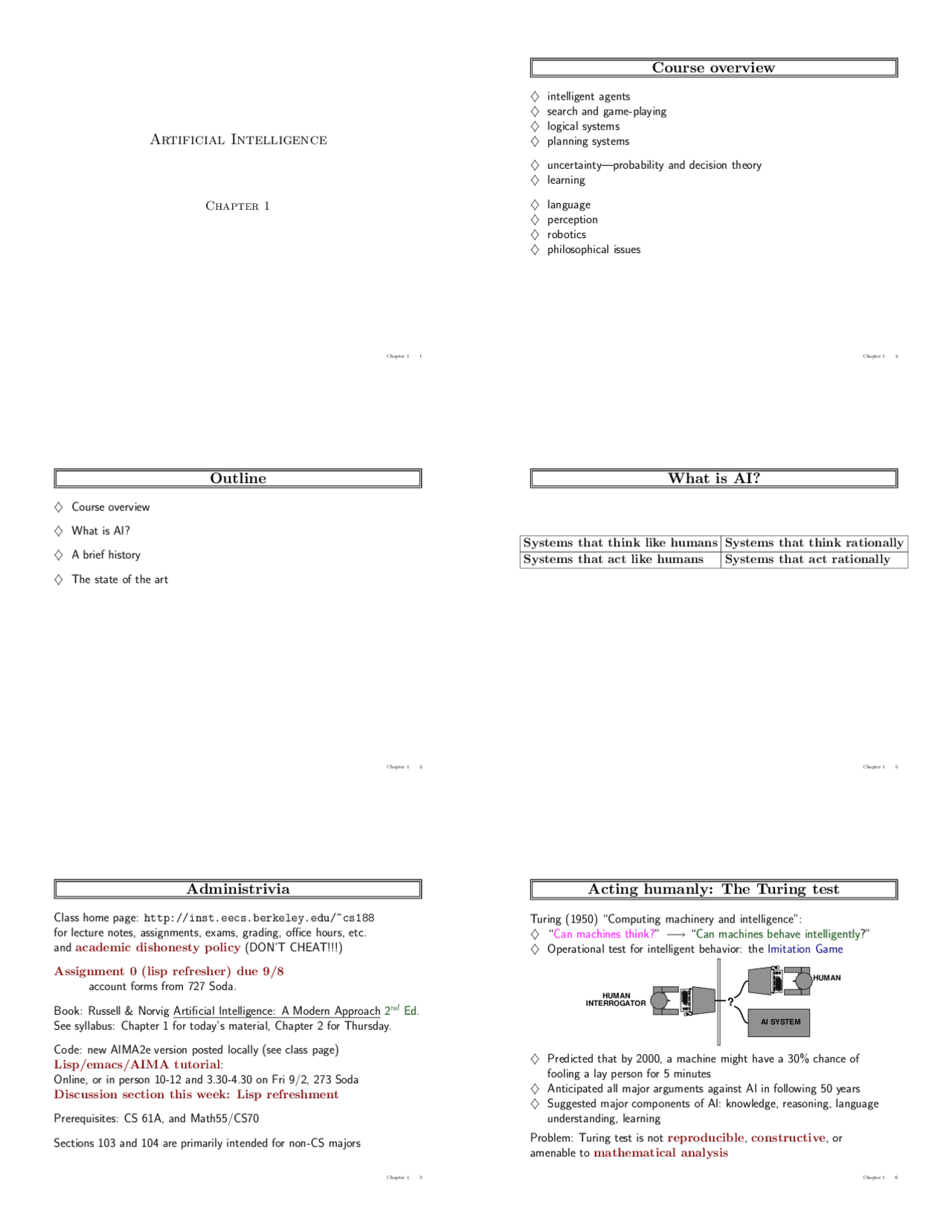 Introduction To Artificial Intelligence Intelligent Agents Language Compsci 188 Docsity