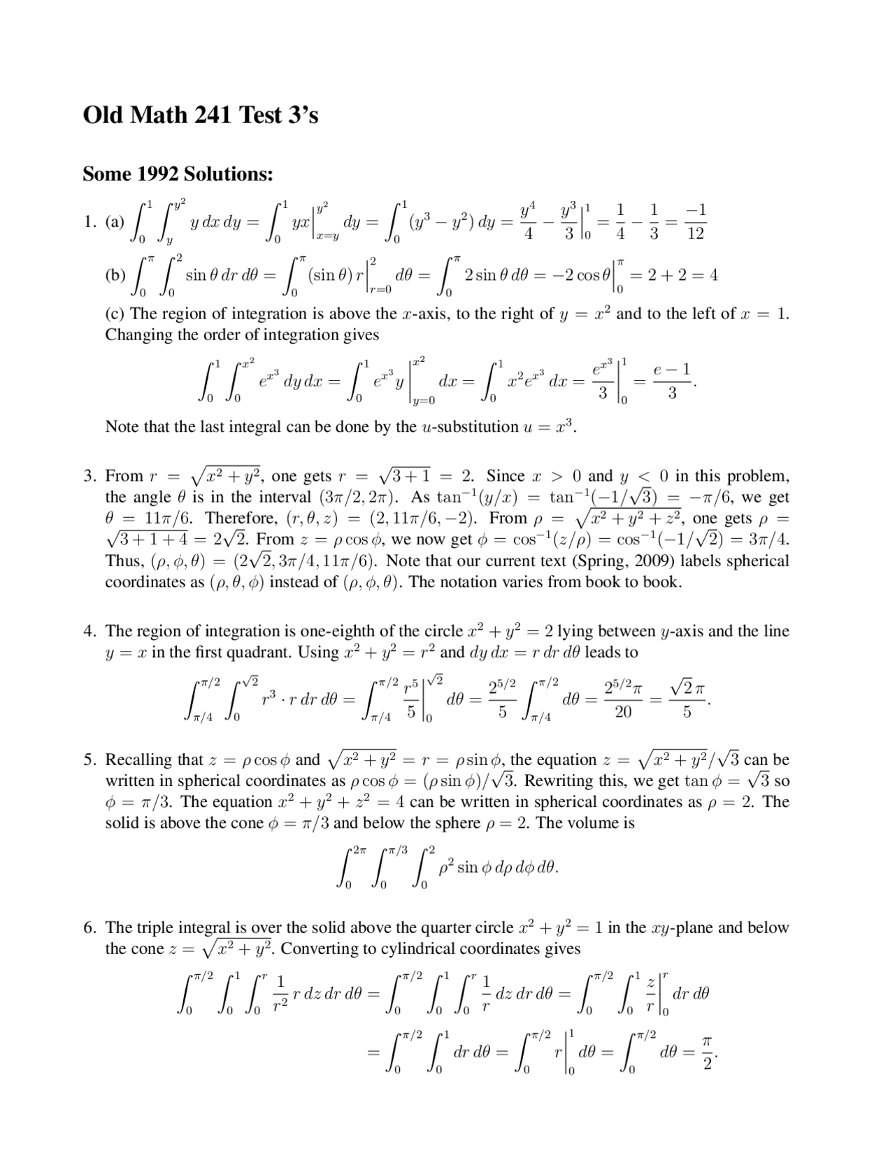 31 Solved Questions On The Integration And Substitution Exam 2 Math