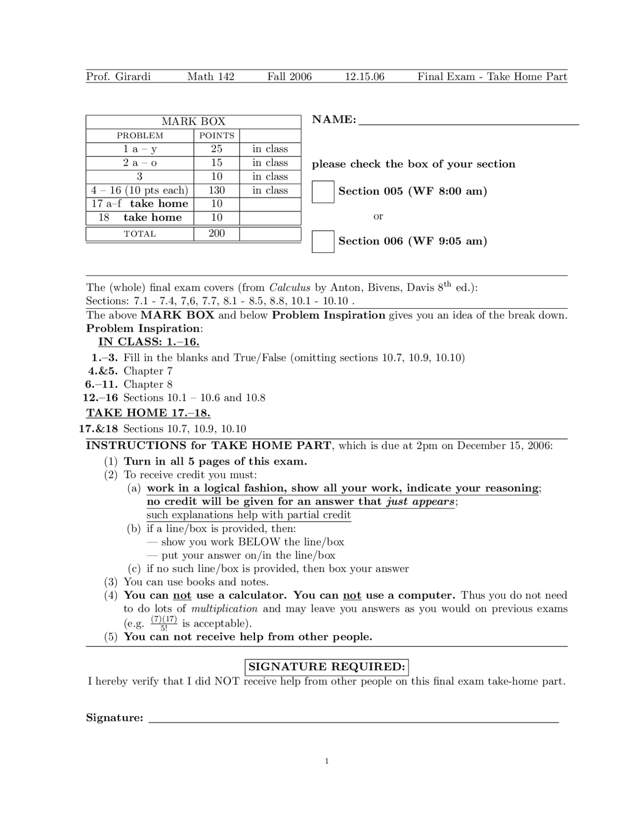 18 Solved Problems On Taylors Big Theorem Final Exam Math 142