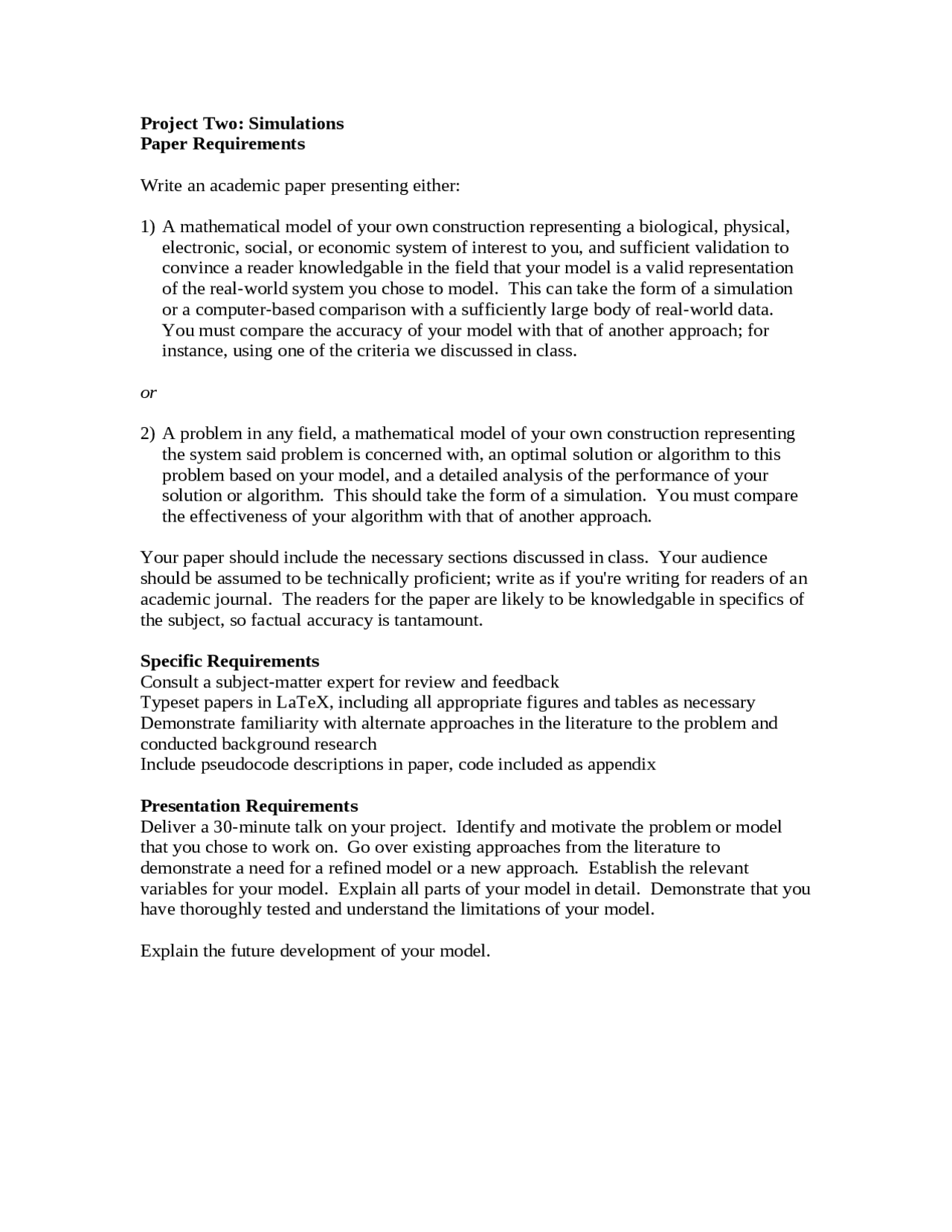 Project Report 2 Simulations Experimental Courses In Mathematics