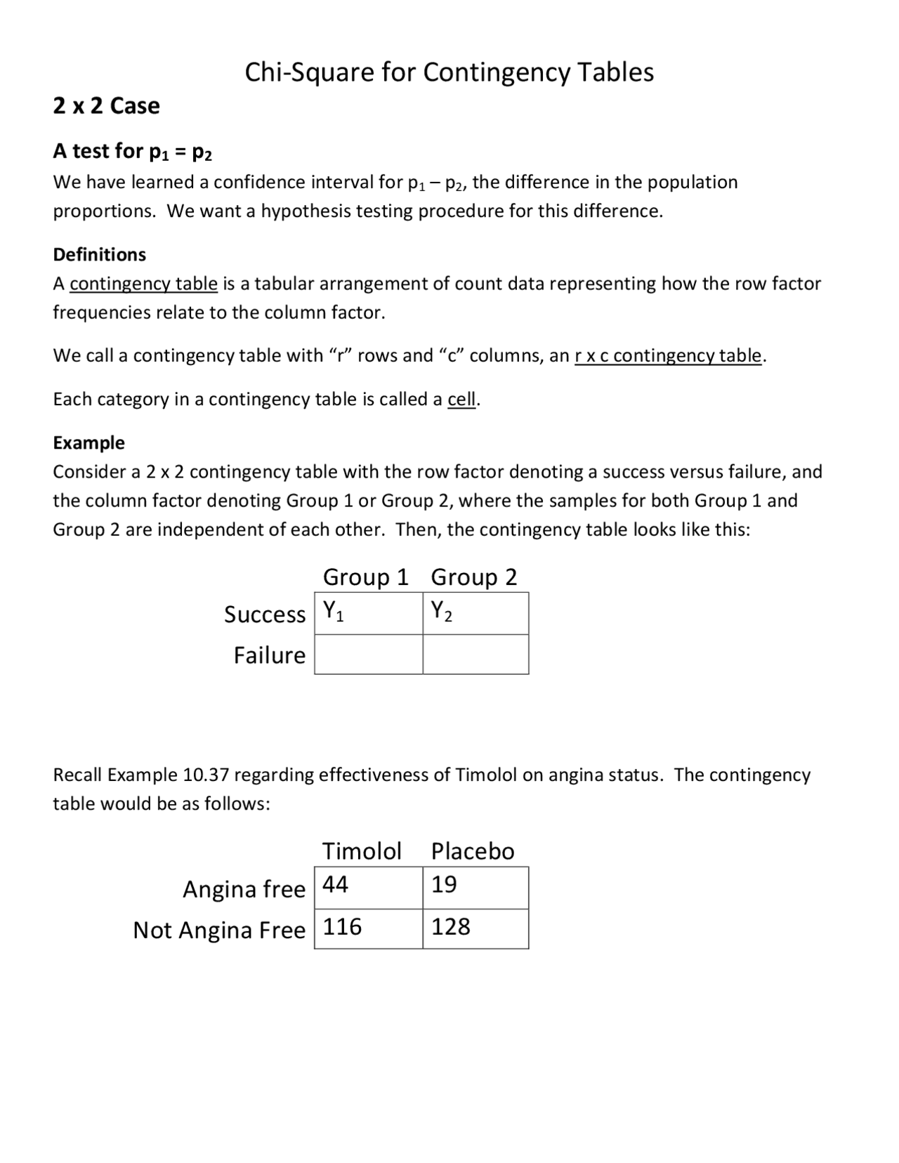 Chi- Square for Contingency Tables - Elemental Statistical Science ...