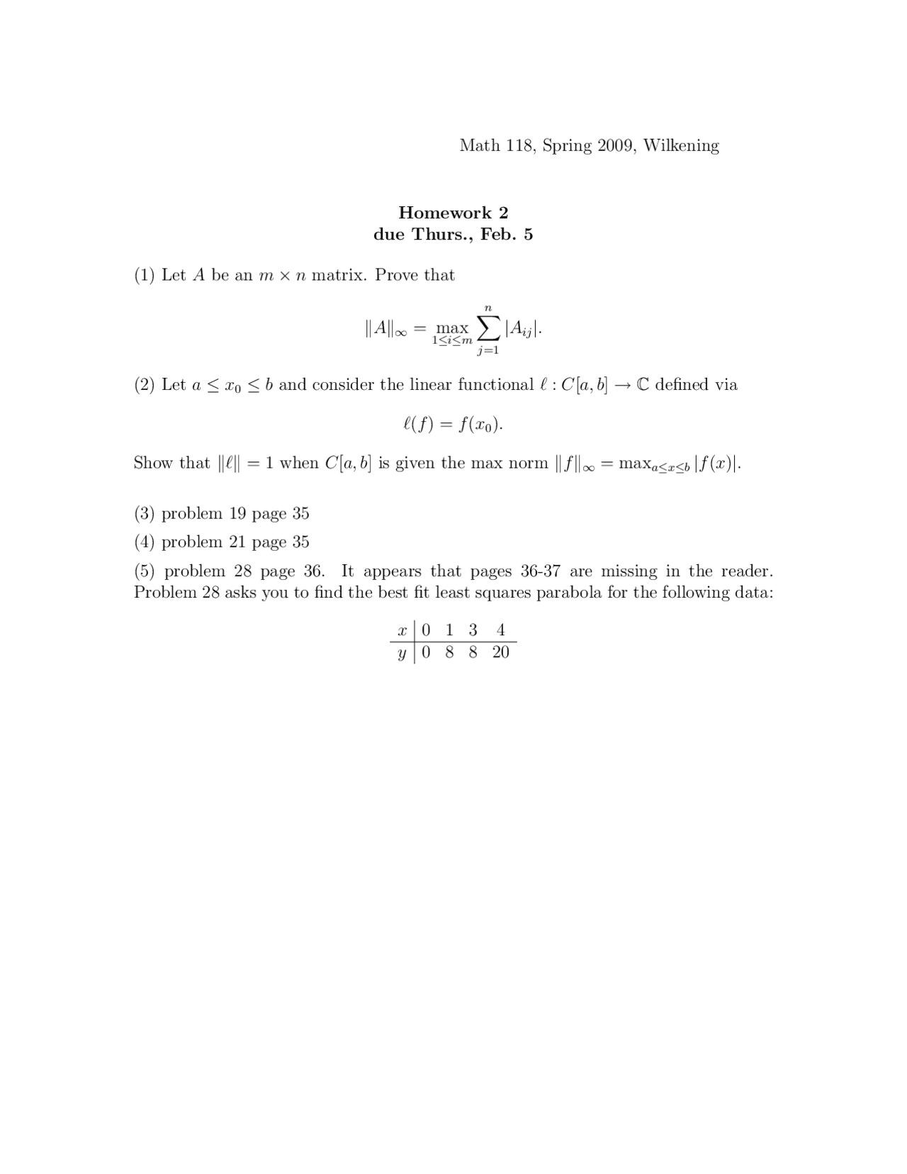 Assignment 2 For Fourier Analysis Wavelets Math 118 Docsity