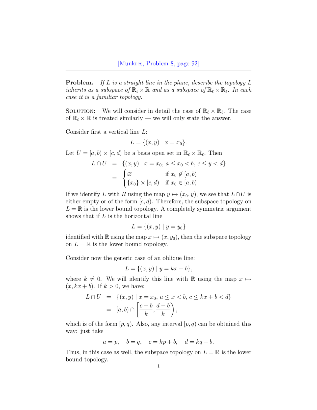 Solved Problems To Describe The Topology Inherit Homework 8 Ma 551