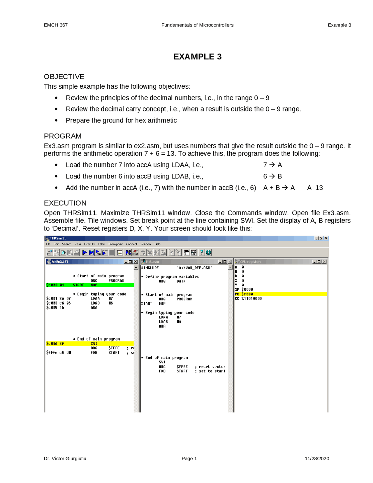 Review Example 3 On Fundamentals Of Microcontrollers Emch 367 Docsity
