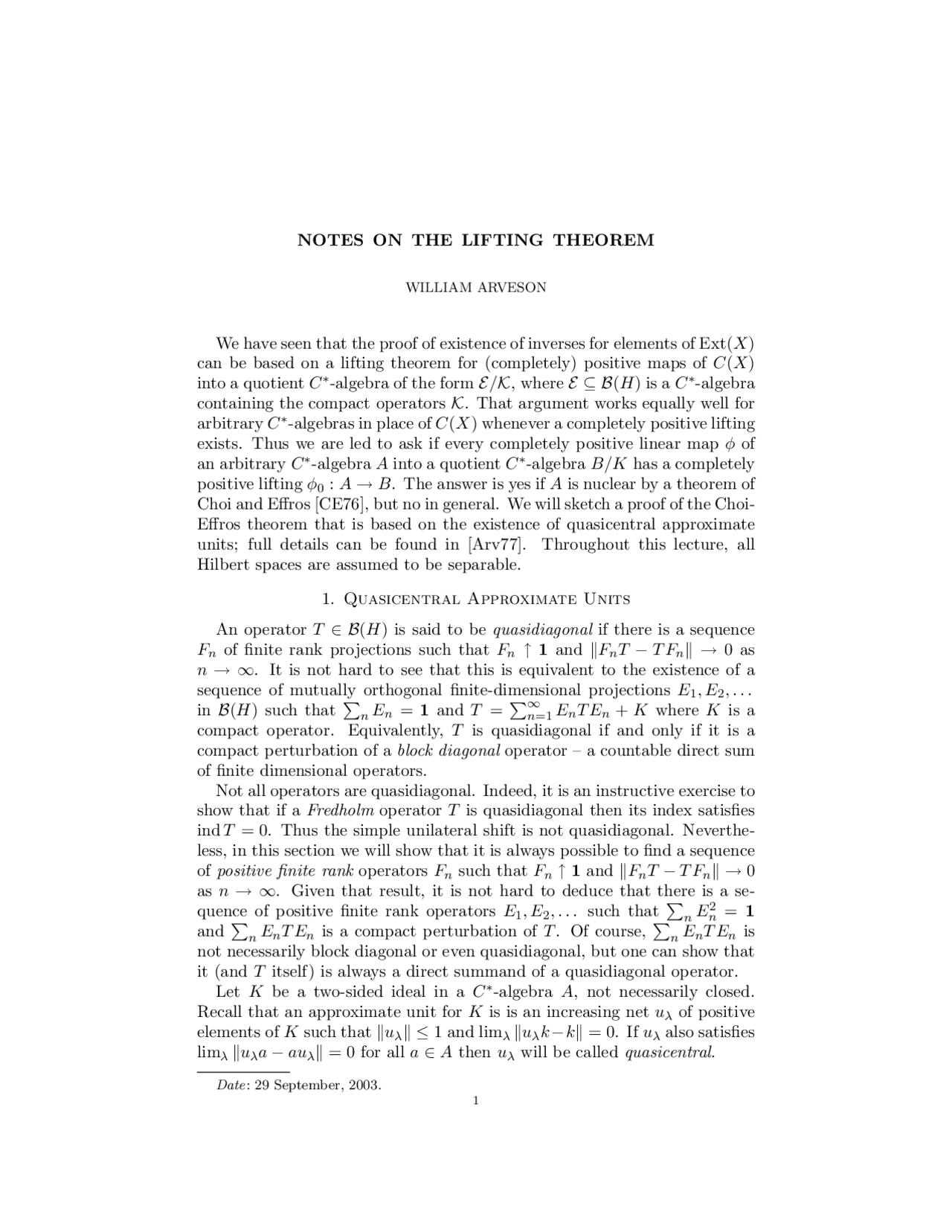 Notes On The Lifting Theorem Introduction To Analysis Math 104 Docsity