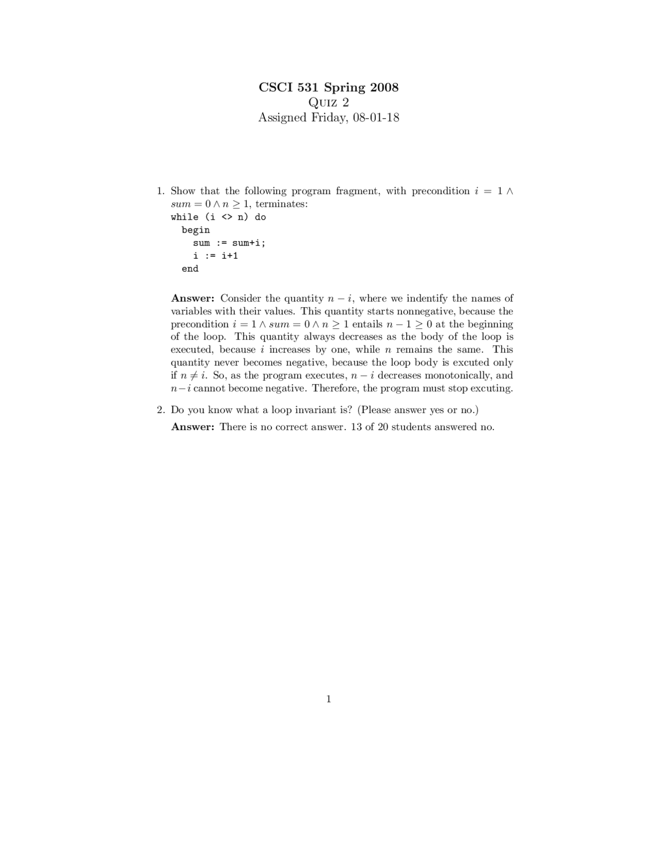 Solved Quiz 2 For Compiler Construction Csce 531 Docsity