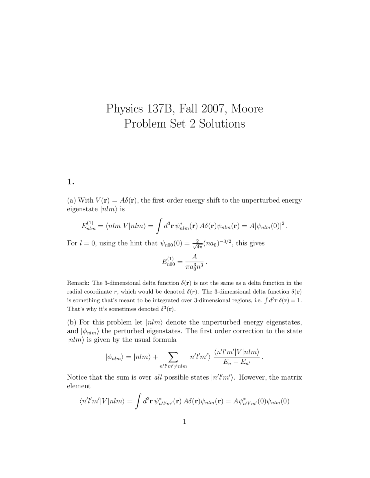 Solved Problems on Dimensional Data Function - Assignment 2 | PHYSICS 137B - Docsity