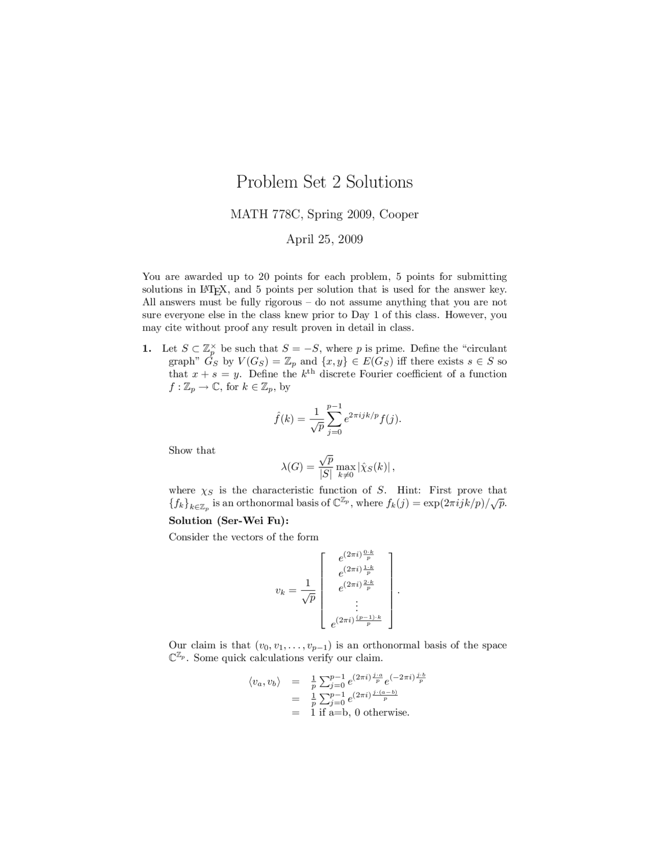 7 Solved Problems on the Adjacency Matrix - Assignment 2 | MATH 778C | Assignments Mathematics ...