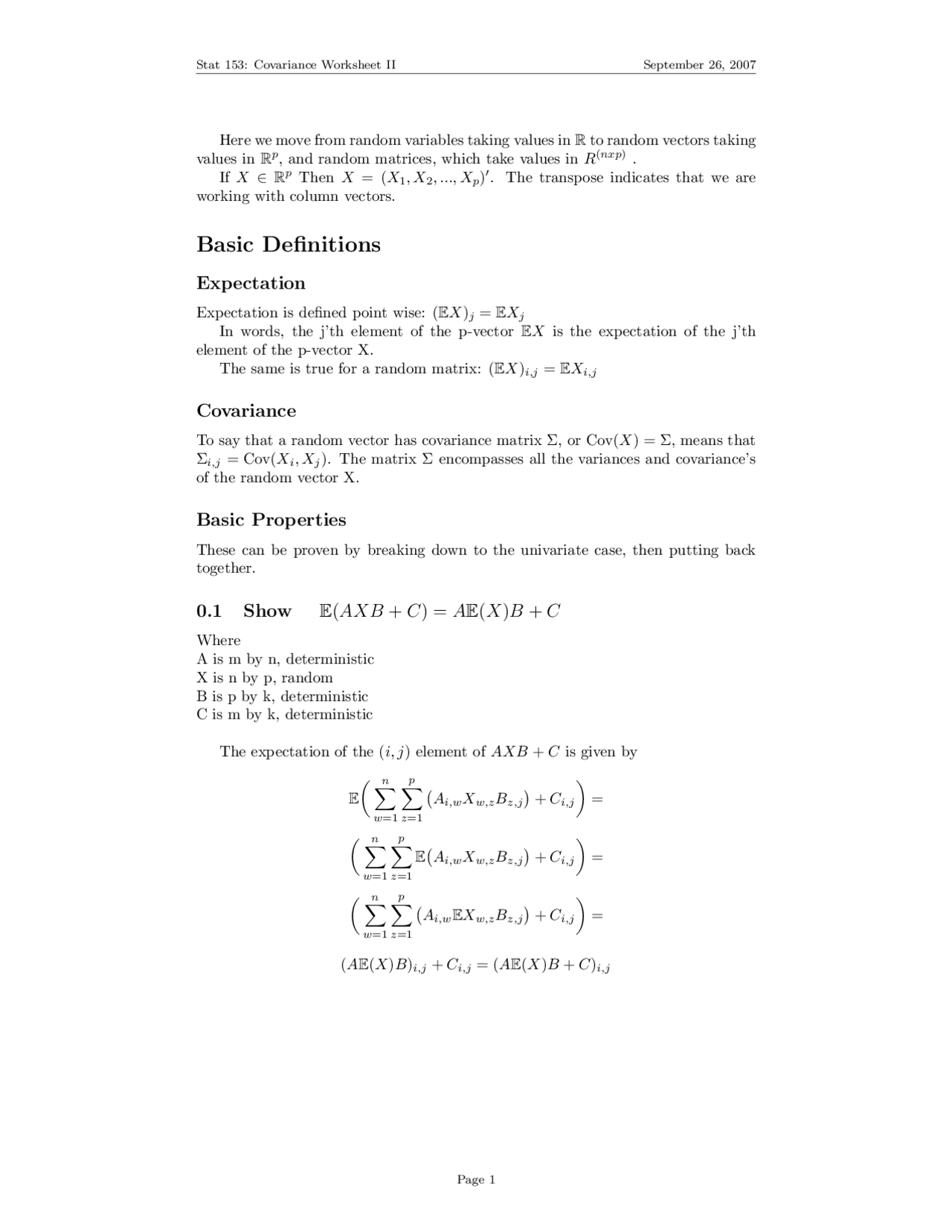 Introduction To Time Series Problem Set 2 Stat 153 Docsity