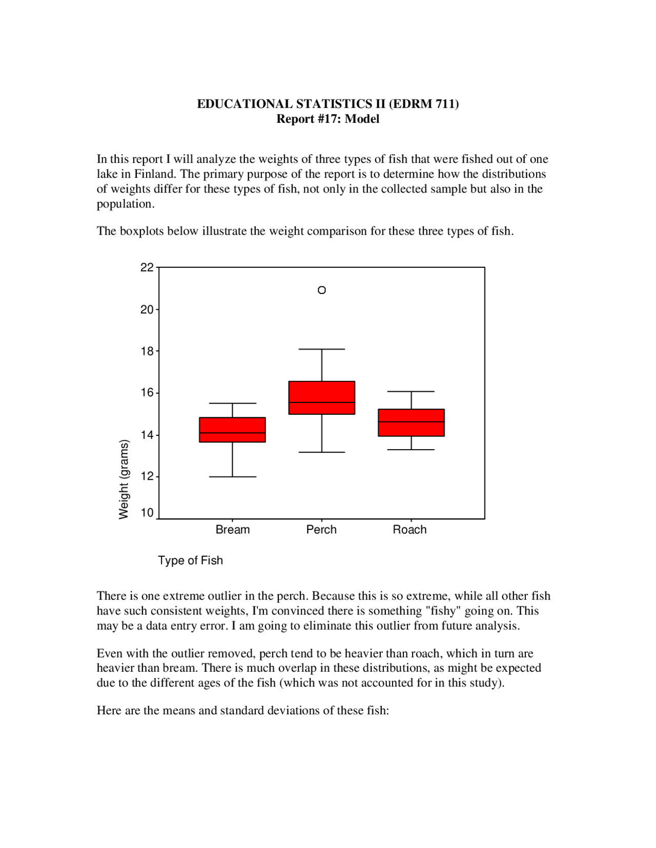 Education Statistics Ii Project Report 17 Edrm 711 Docsity