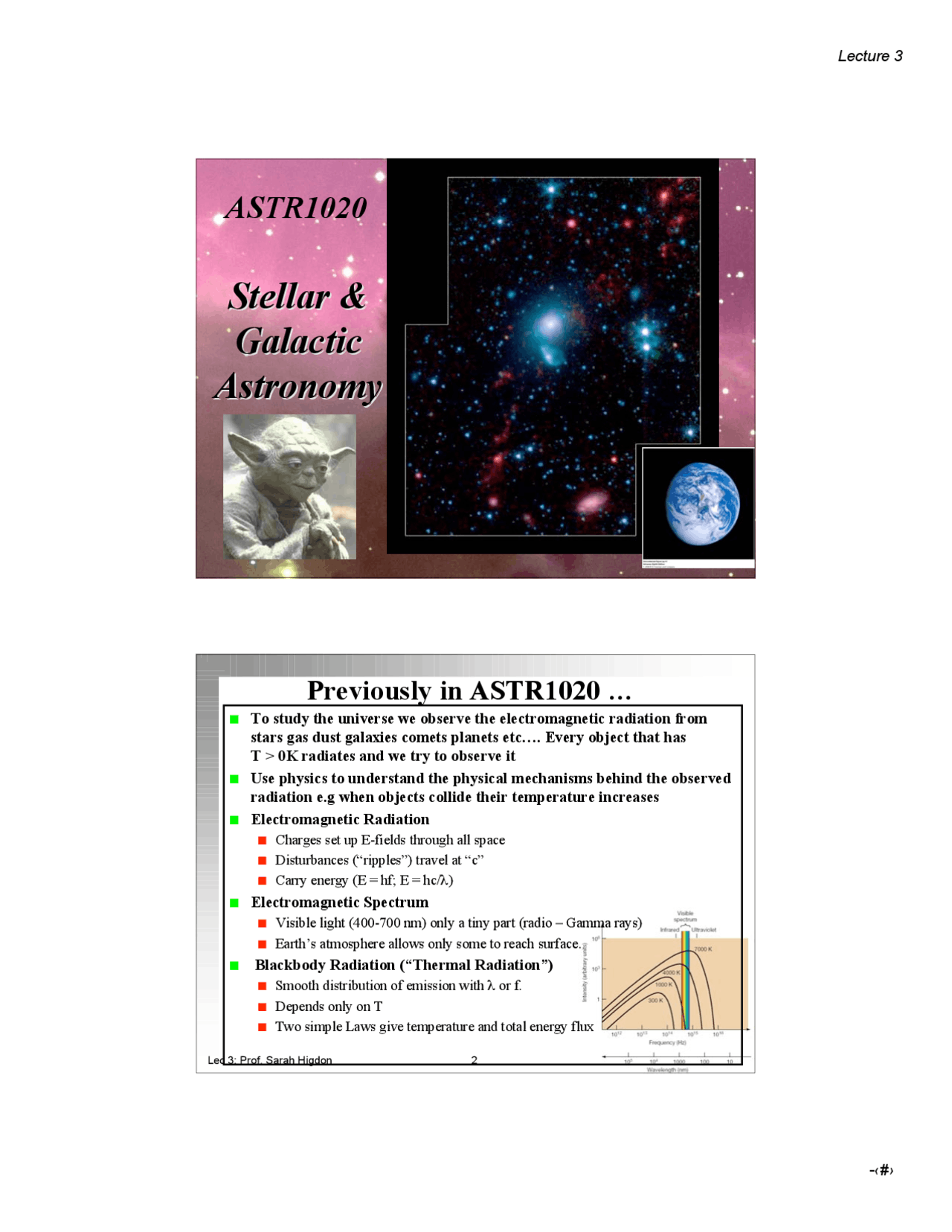 Stellar And Galactic Astronomy Lecture Slides Astr 1020 Docsity