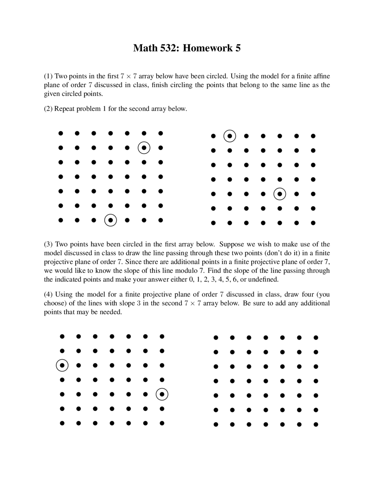 4 Solved Problems On Modern Geometry Homework Math 532 Docsity