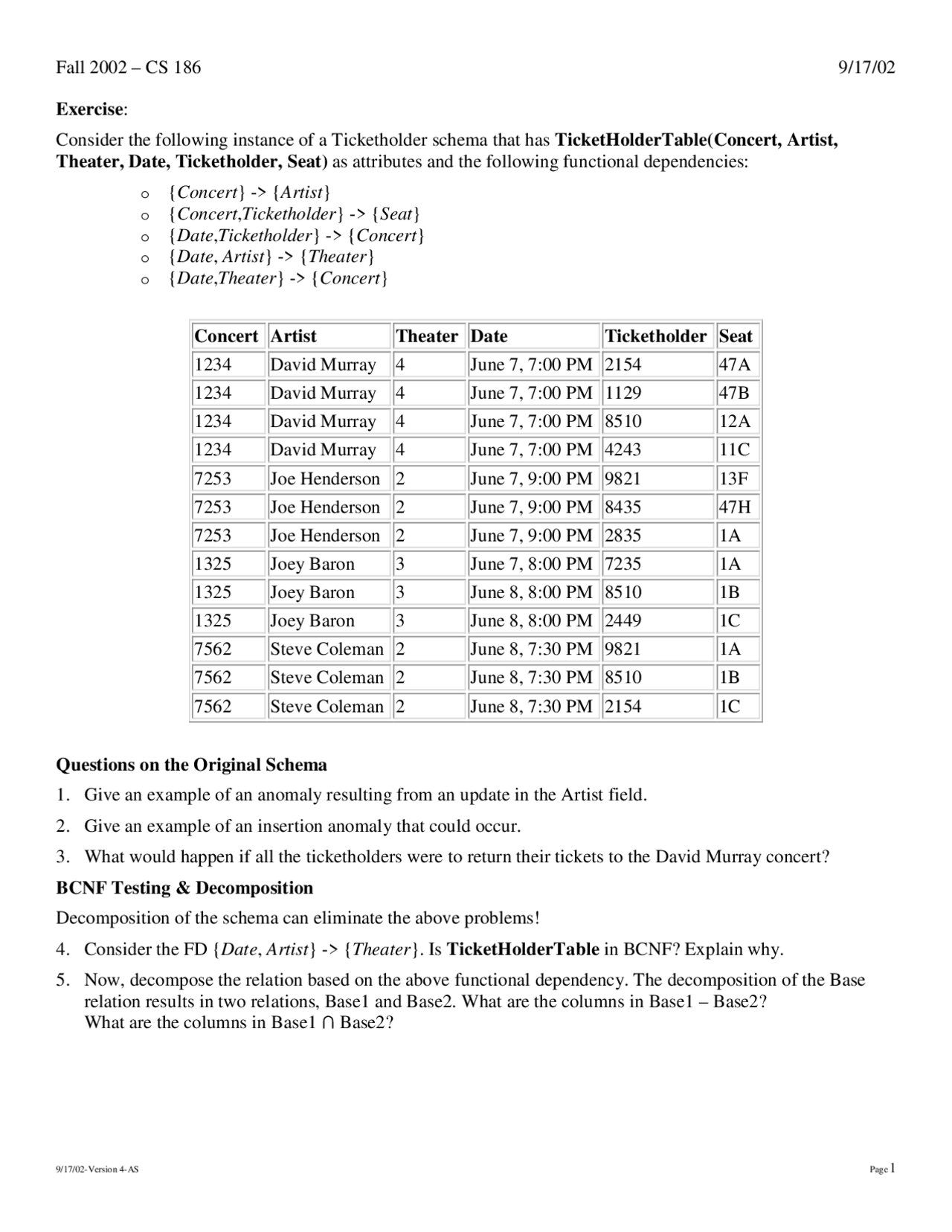 Introduction To Database Systems Assignment Notes Compsci 186 Docsity 0542