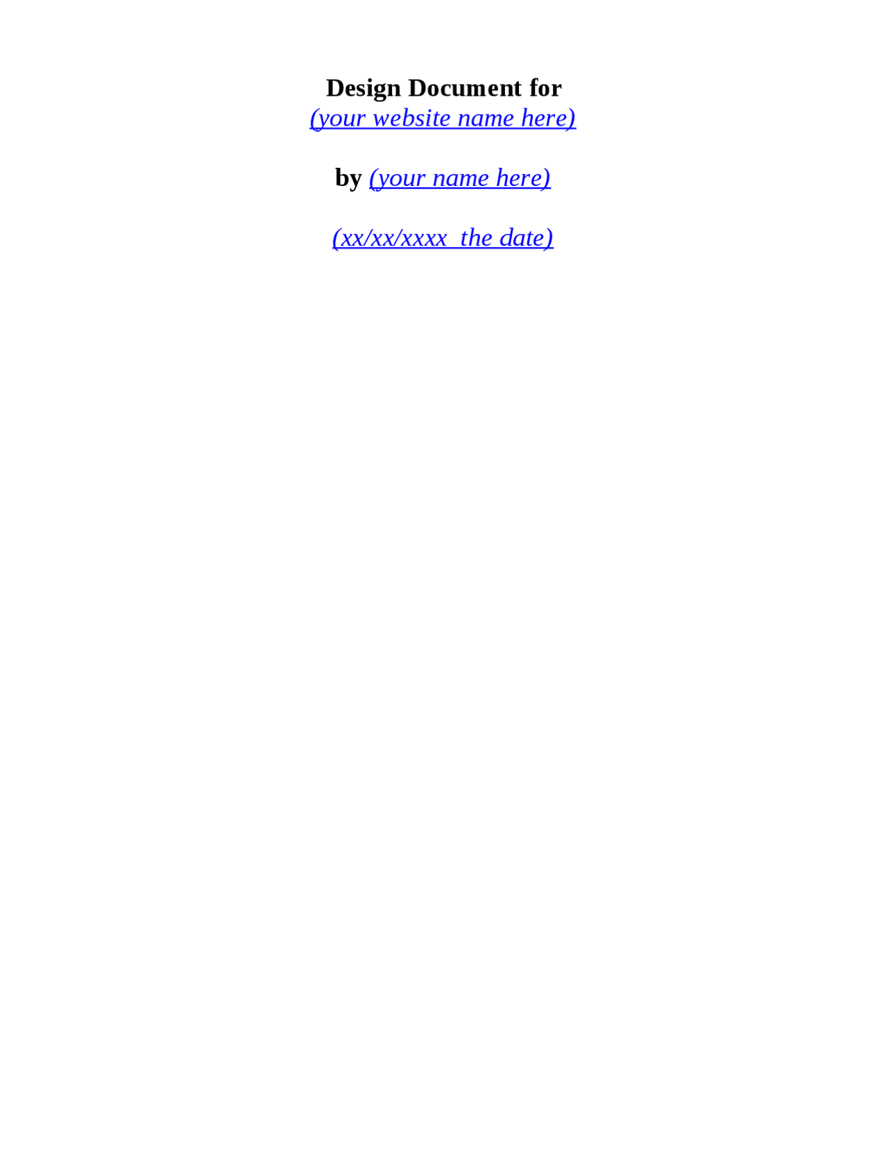 Design Document on Website Development | CS 3520 - Docsity