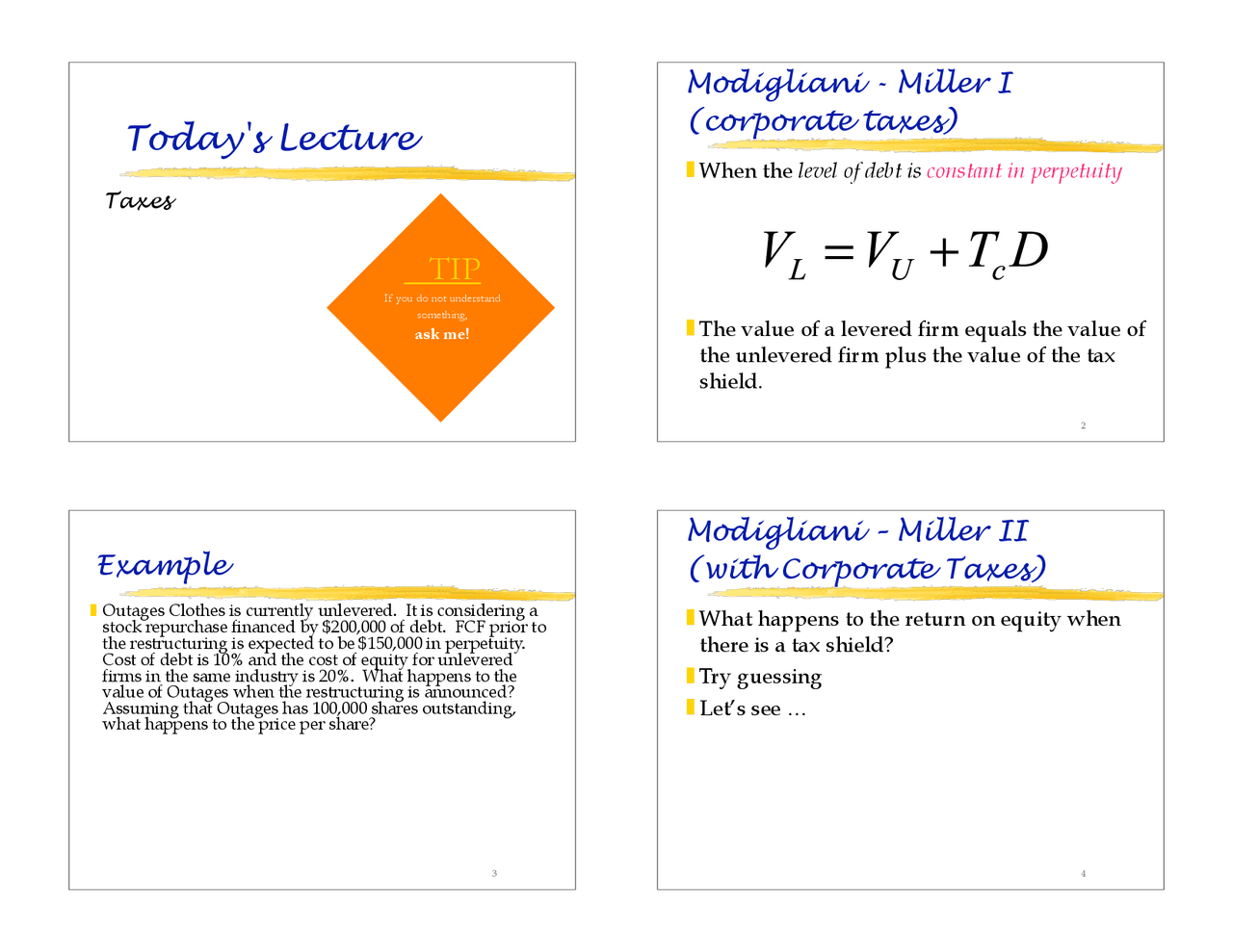 Introduction To Finance Lecture Slides Ugba 103 Docsity