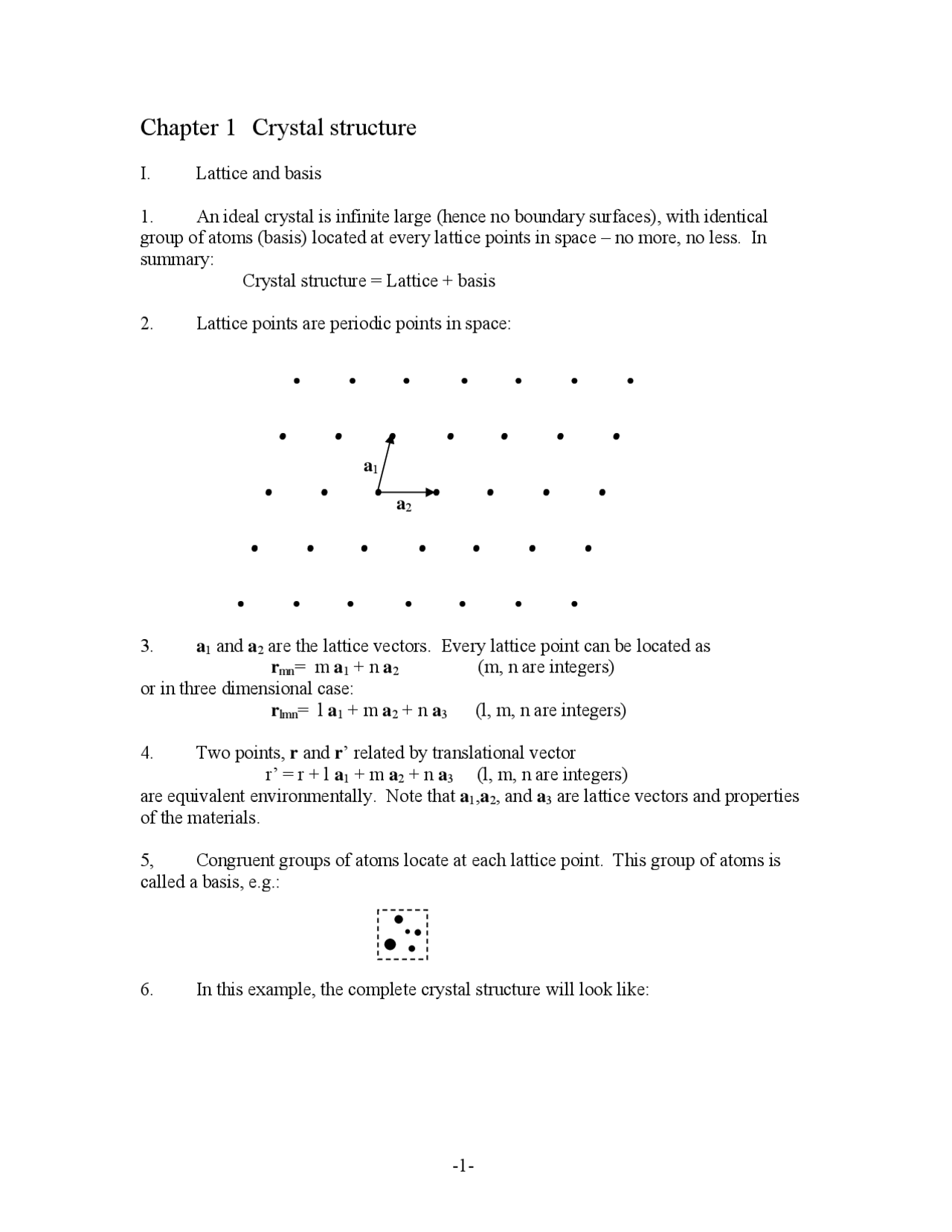 Notes On Crystal Structure Solid State Physics Ii Phy 525 Docsity