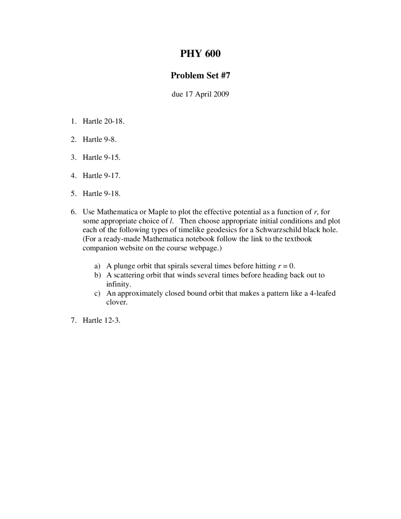 Problems On Potential Functions Assignment Phy 600 Docsity