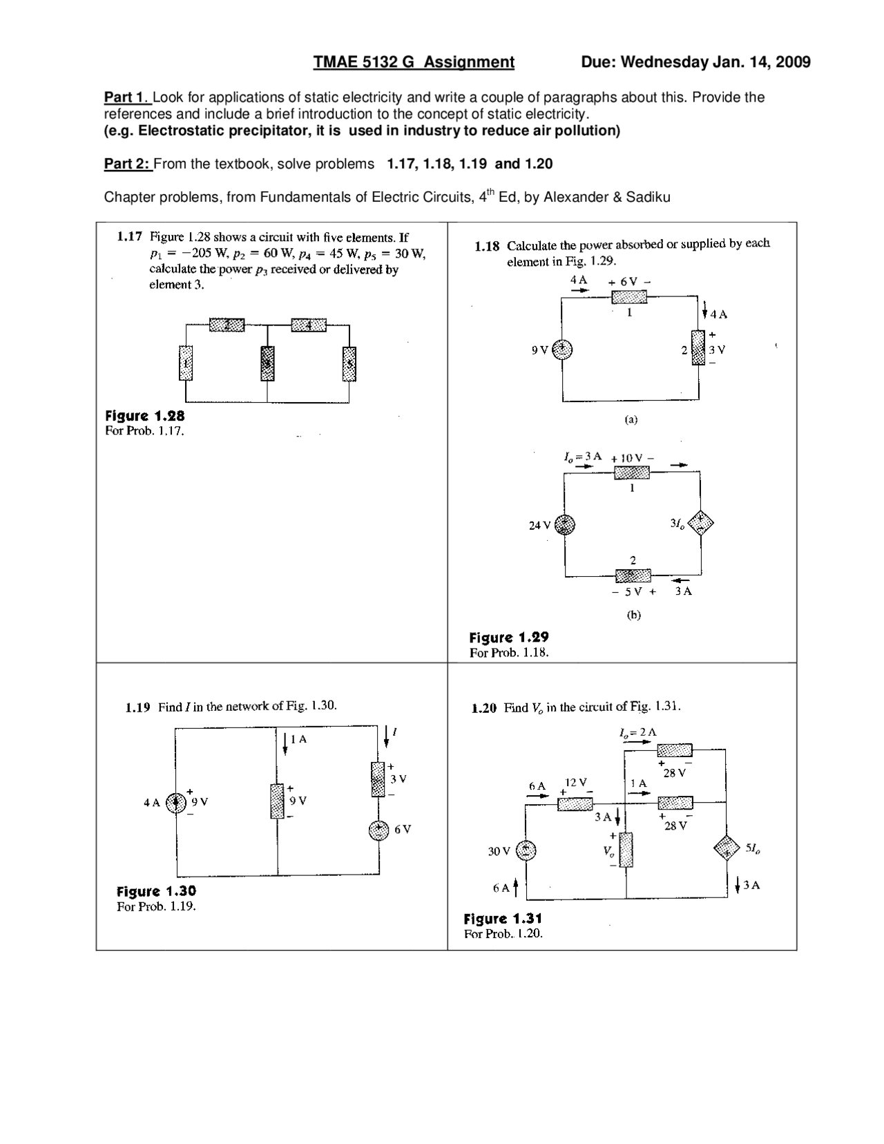 Assignment 1 On Essentials Applied Electrical Engineering Tmae 5132g
